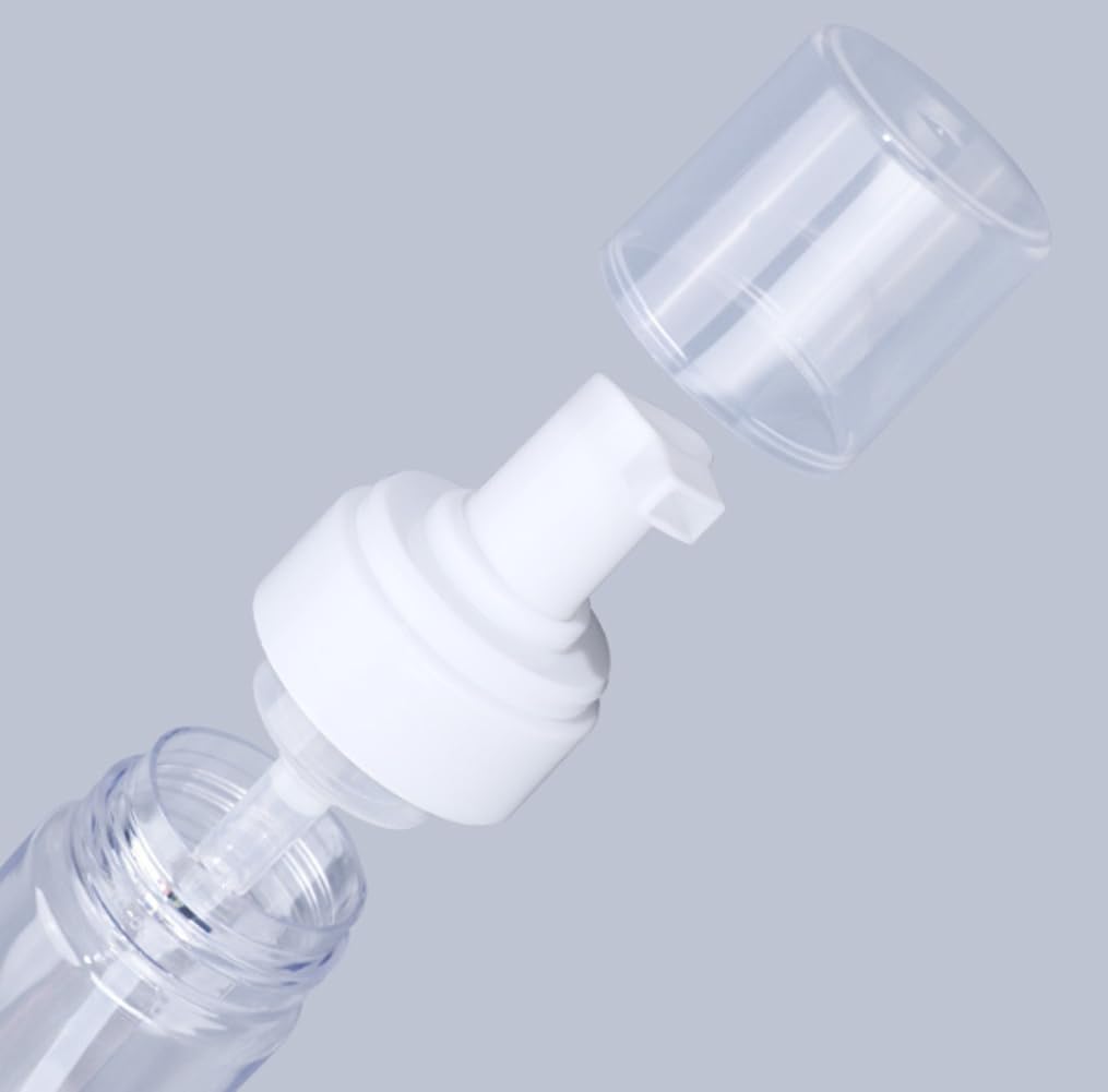 2PCS 150ml/5oz Empty Clear Plastic Foam Pump Bottles Foaming Dispenser Refillable Travel Toiletry Hand Wash Facial Cleanser Shampoo Cosmetic Container Storage Portable Foaming Bottles