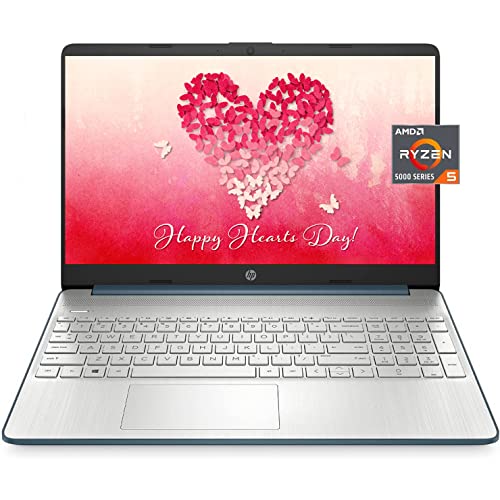 HP 2023 Newest Laptop, 15.6 Inch Screen FHD Display, AMD Ryzen 5 5500U Processor, 16GB RAM, 1TB SSD, AMD Radeon Graphics, Spruce Blue, Bluetooth, Webcam, HDMI, Windows 11 Home, Bundle with JAWFOAL