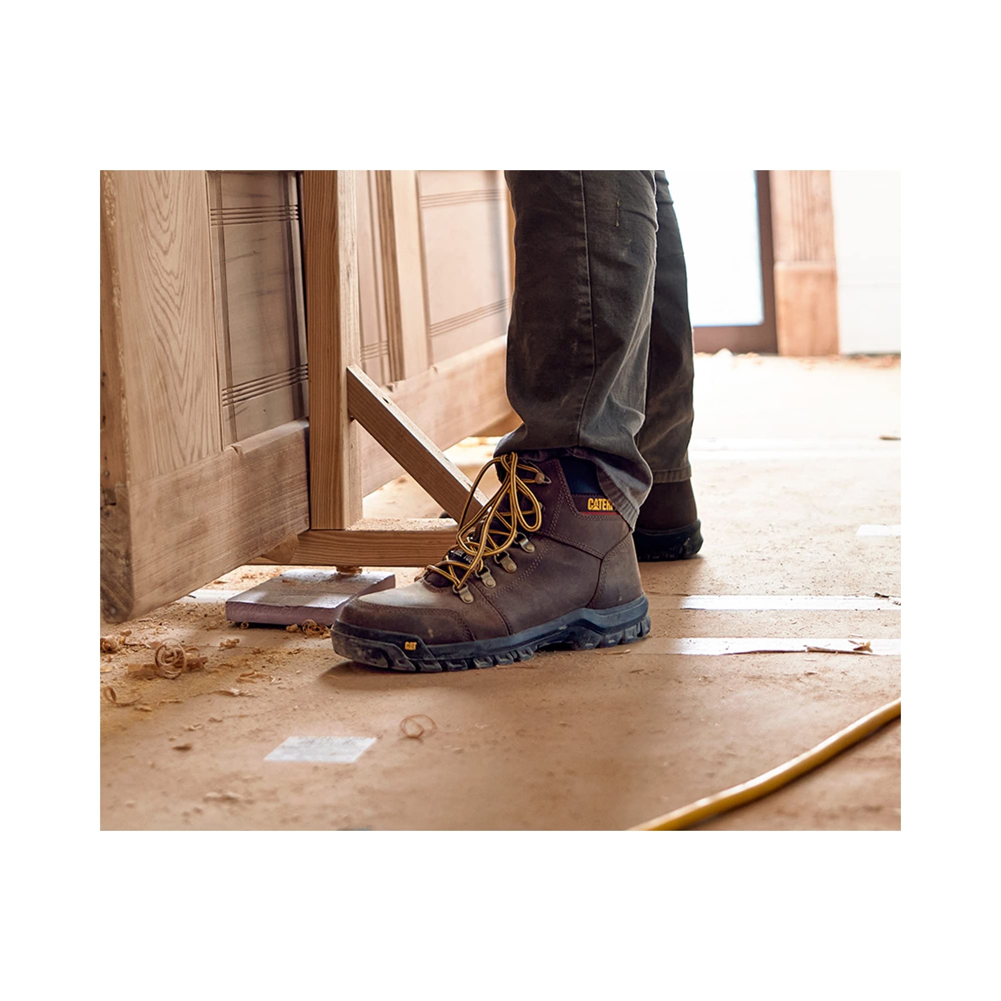 Cat Footwear Men's Outline St Work Boot, Honey, 8
