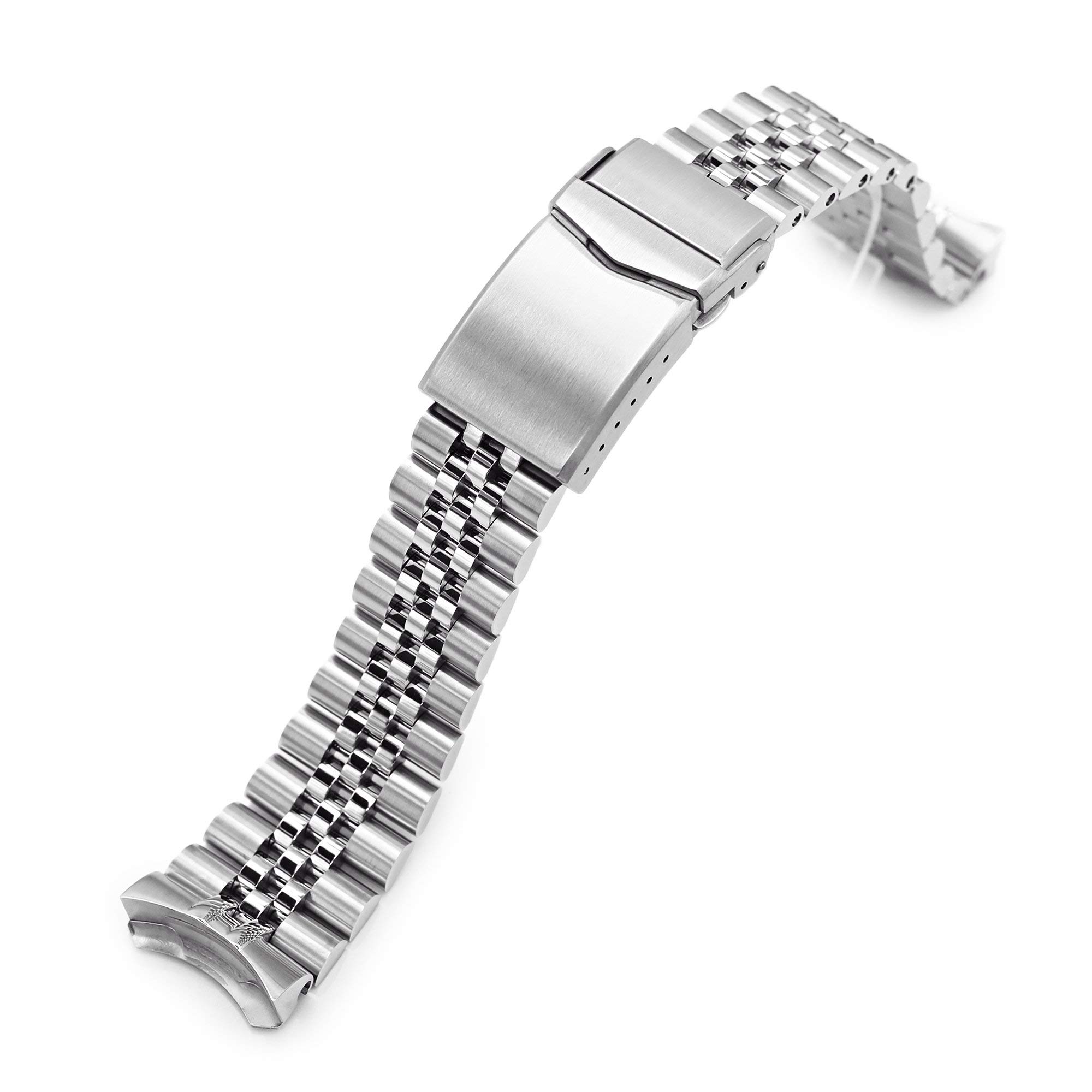 MiLTAT 22mm Super-JUB Watch Band compatible with Seiko 5 Sports SRPD51 SRPD55 SBSA003, V-Clasp, Brushed