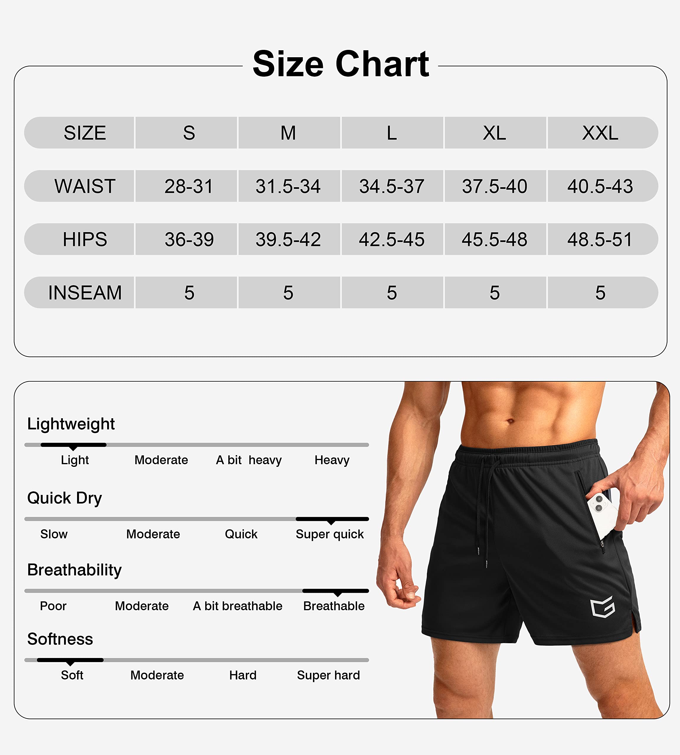 Men's Running Shorts with Zipper Pockets Quick Dry Gym Athletic Workout 5" Shorts for Men (red, Medium)