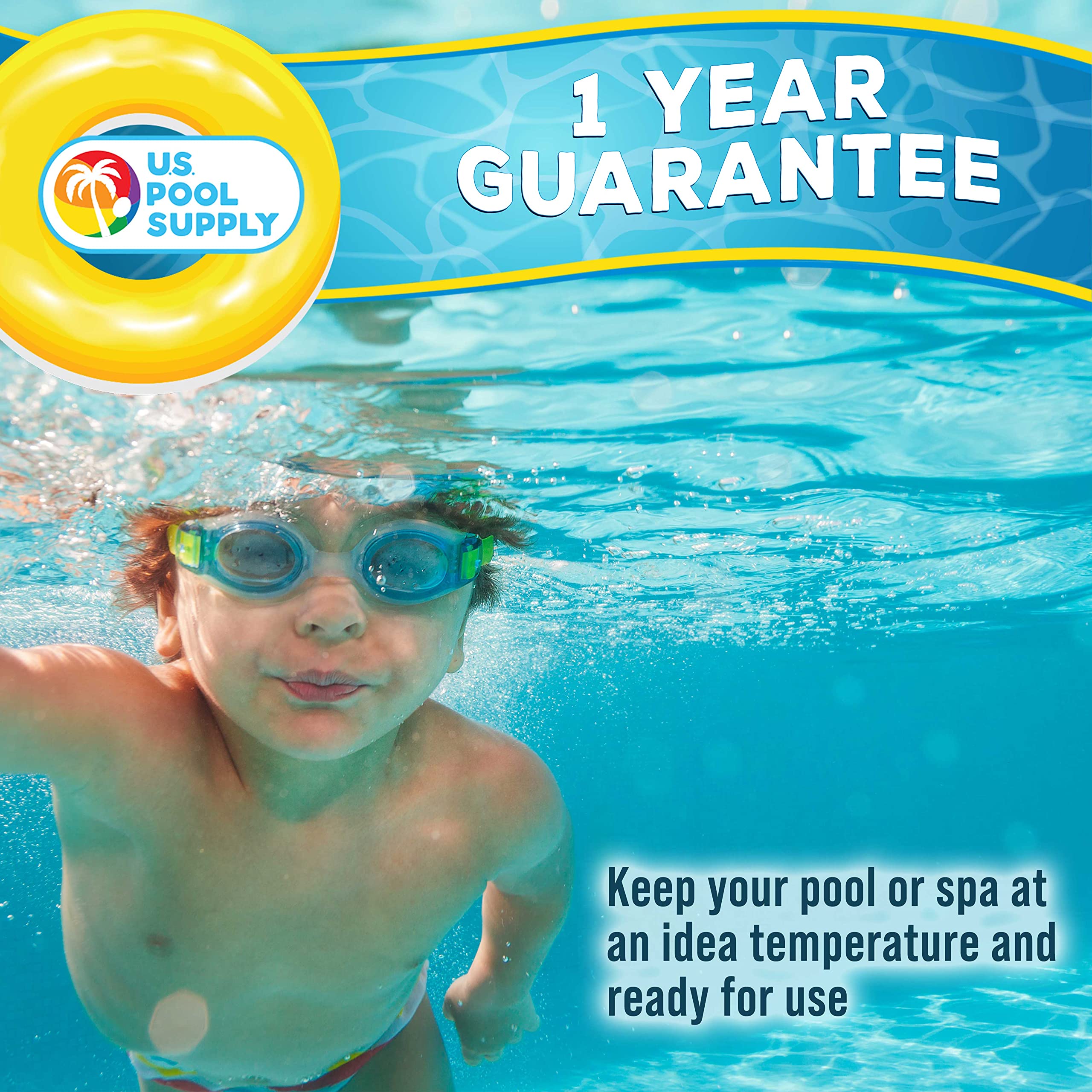 U.S. Pool Supply Floating Buoy Pool Thermometer with Jumbo Easy-to-Read Temperature Display, Teal Blue, Tether String - Measures Water Up to 110° F & 40° C - Swimming Pools, Spas, Hot Tubs, Ponds