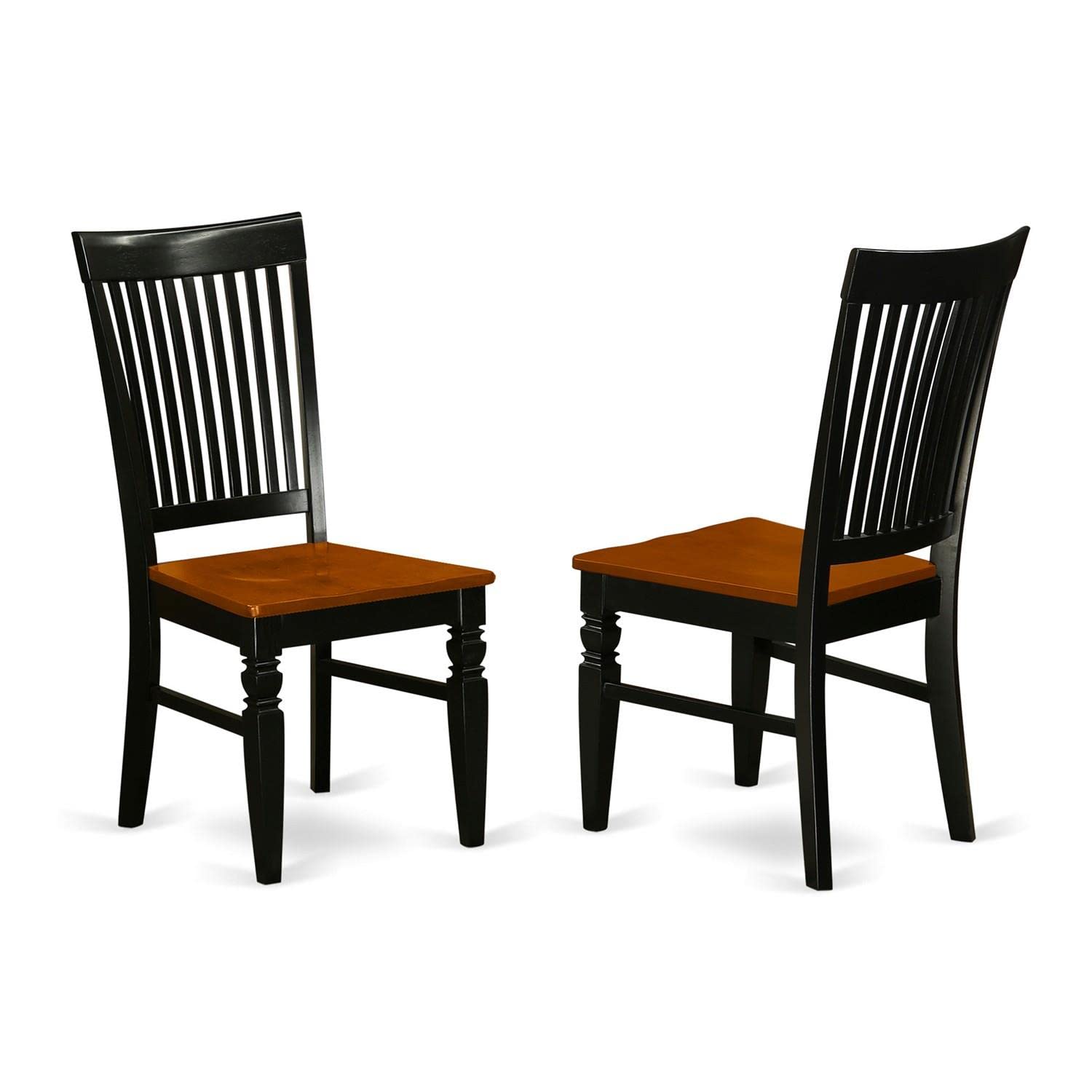 East West Furniture HLWE3-BCH-W 3 Piece Dining Room Table Set Contains a Round Kitchen Table with Pedestal and 2 Dining Chairs, 42x42 Inch, Black & Cherry