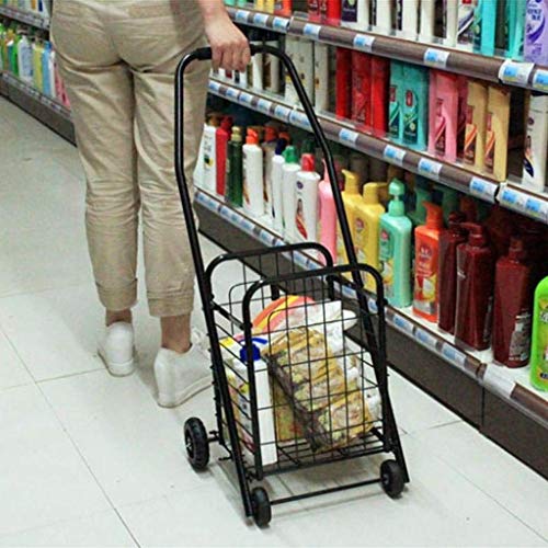 SDGH Folding Shopping Cart, Stair Climbing Cart Trolly Grocery Laundry Utility Cart with Wheel Removable Waterproof Canvas Bag (Color : D)