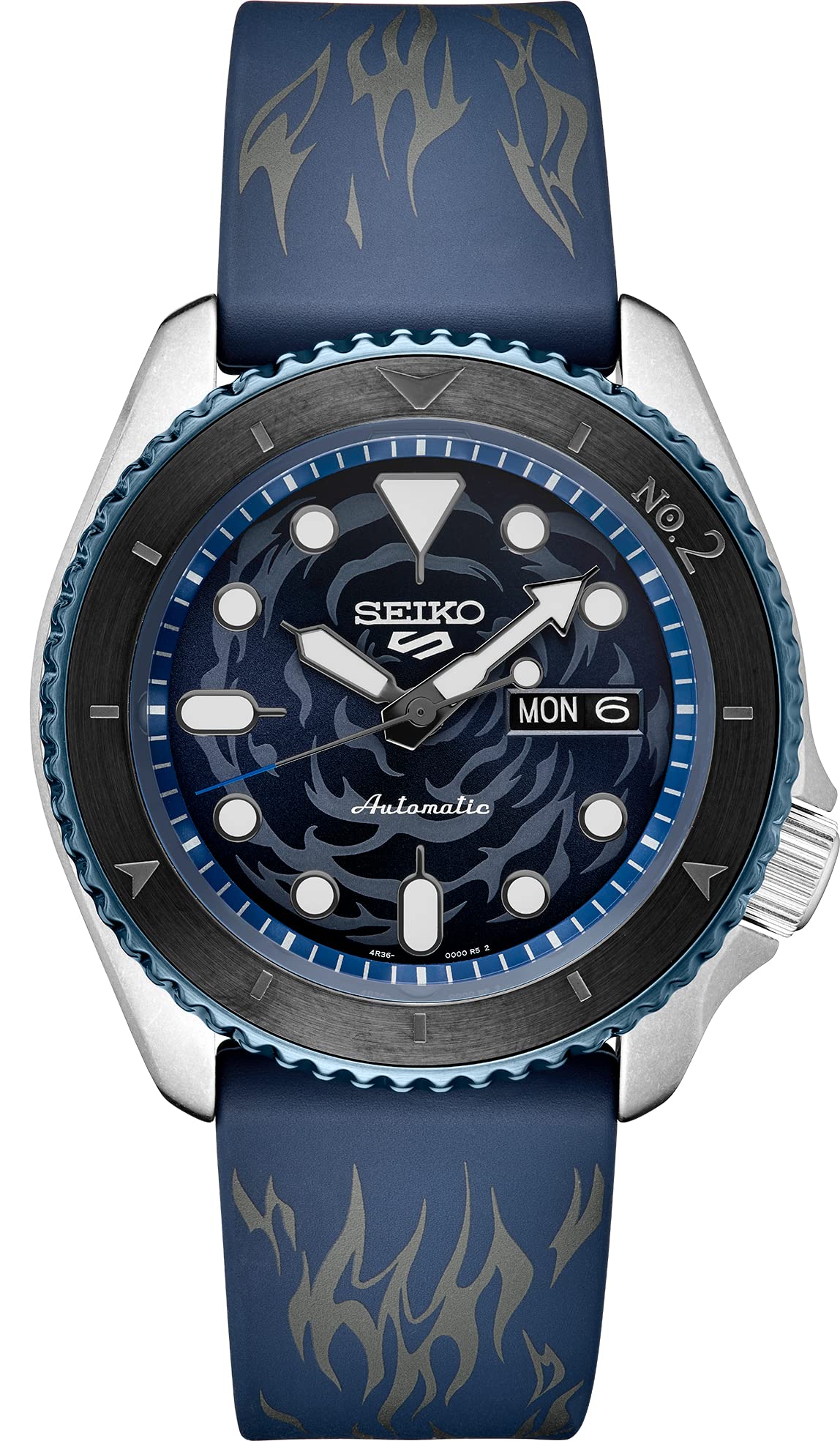 Seiko 5 Sports Automatic One Piece Sabo Limited Edition Blue Silicone Men's Watch SRPH71
