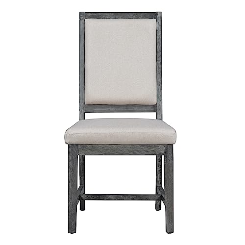 POCIYIHOME 5 Piece 4 Upholstered Farmhouse Round Extendable 16" Wood Leaf, Set of 5, Family Dining Table/Chairs Set for Dinner Restaurant, Kitchen (Black)