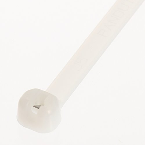 Panduit BT3I-C Dome-Top Barb Ty Cable Tie, Nylon 6.6, Intermediate Cross Section, Plenum-Rated, Curved Tip, 40lbs Min Tensile Strength, 3" Max Bundle Diameter, 0.049" Thickness, 0.141" Width, 11.3" Length (Pack of 100)