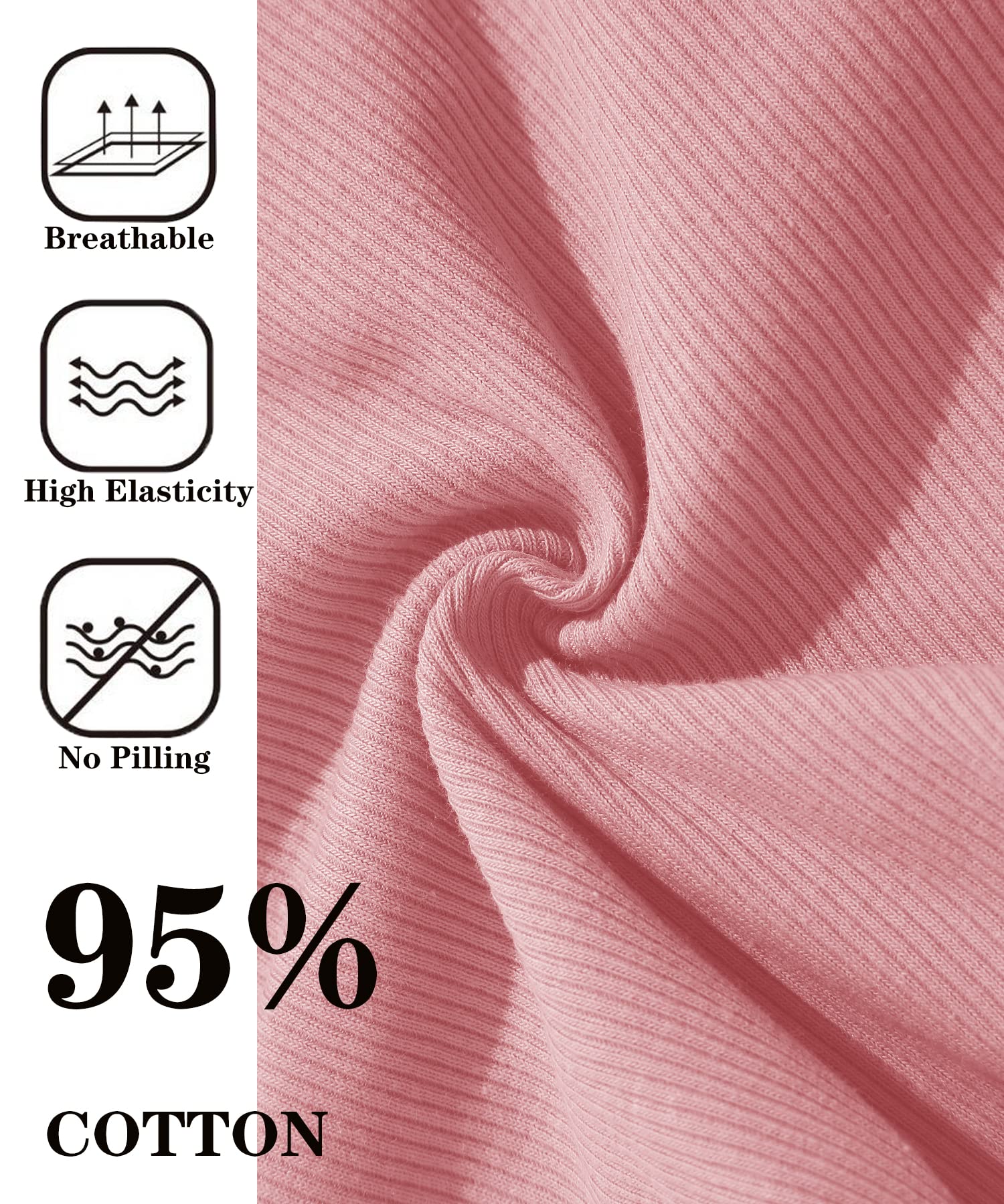 CuteByte 6 Pack Womens Cotton Underwear Sexy Breathable High Cut Panties Low Rise Cotton Cheeky Hipster S-XXL(6 Pack A,M)