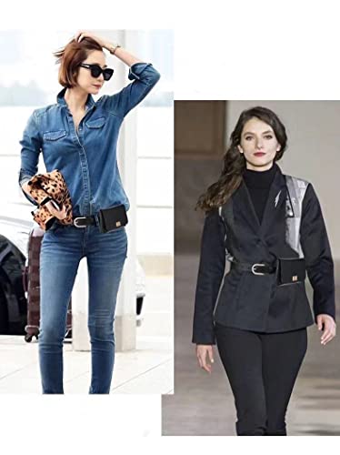 Fashion Belt for Women`s Dress and pants with Removable Mini Waist Bag, Cell Phone Pocket (Coffee), 43 inch