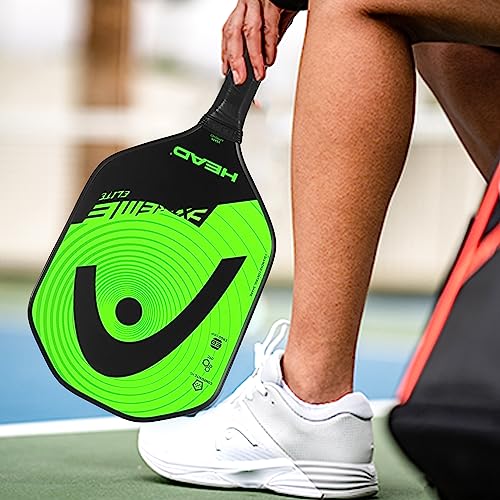 HEAD Extreme Elite Fiberglass Paddle with Honeycomb Polymer Core & Comfort Grip, Green/Black, One Size
