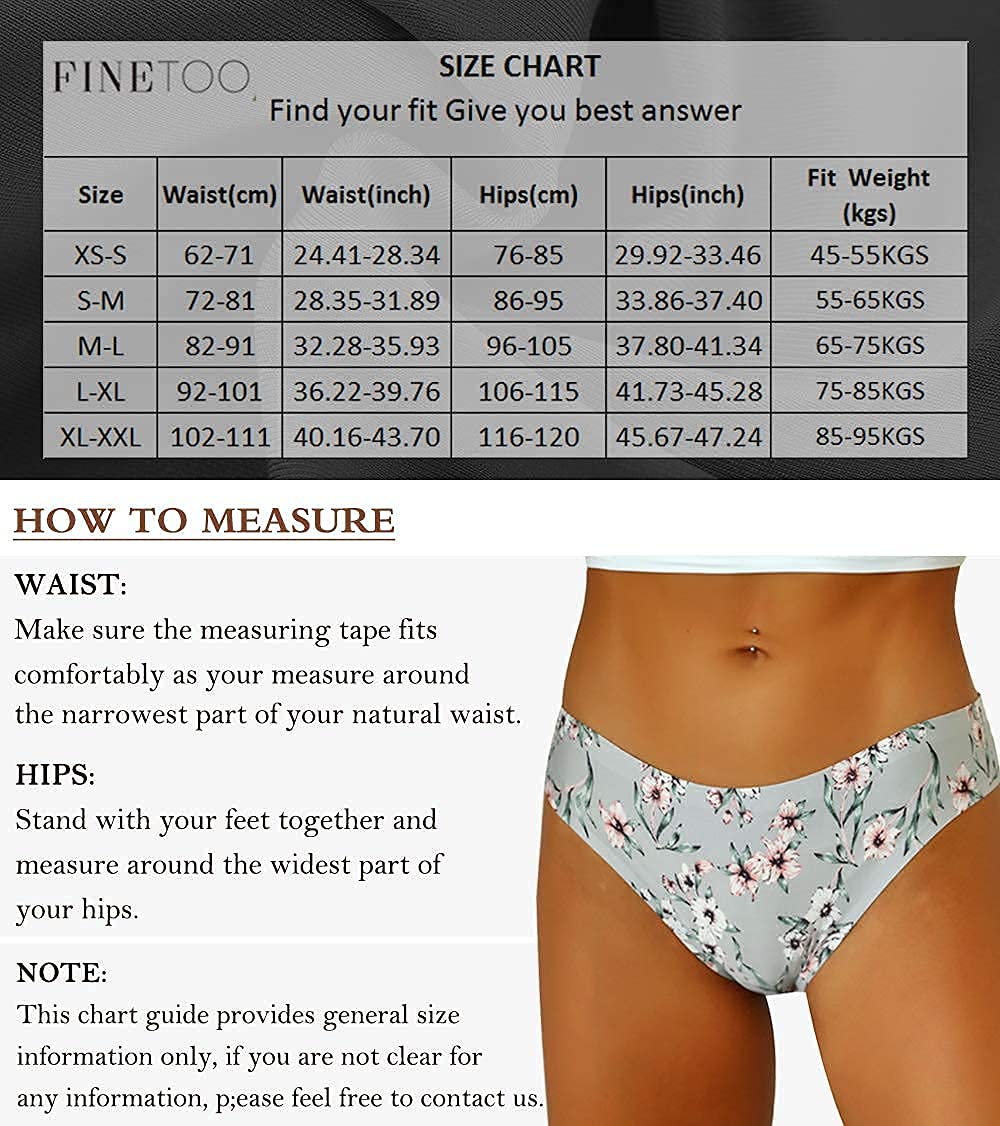 FINETOO 12Pack Womens Seamless Underwear No Show Cheeky Panties Invisibles Briefs Soft Stretch Bikini Hipster XS-XL(M)