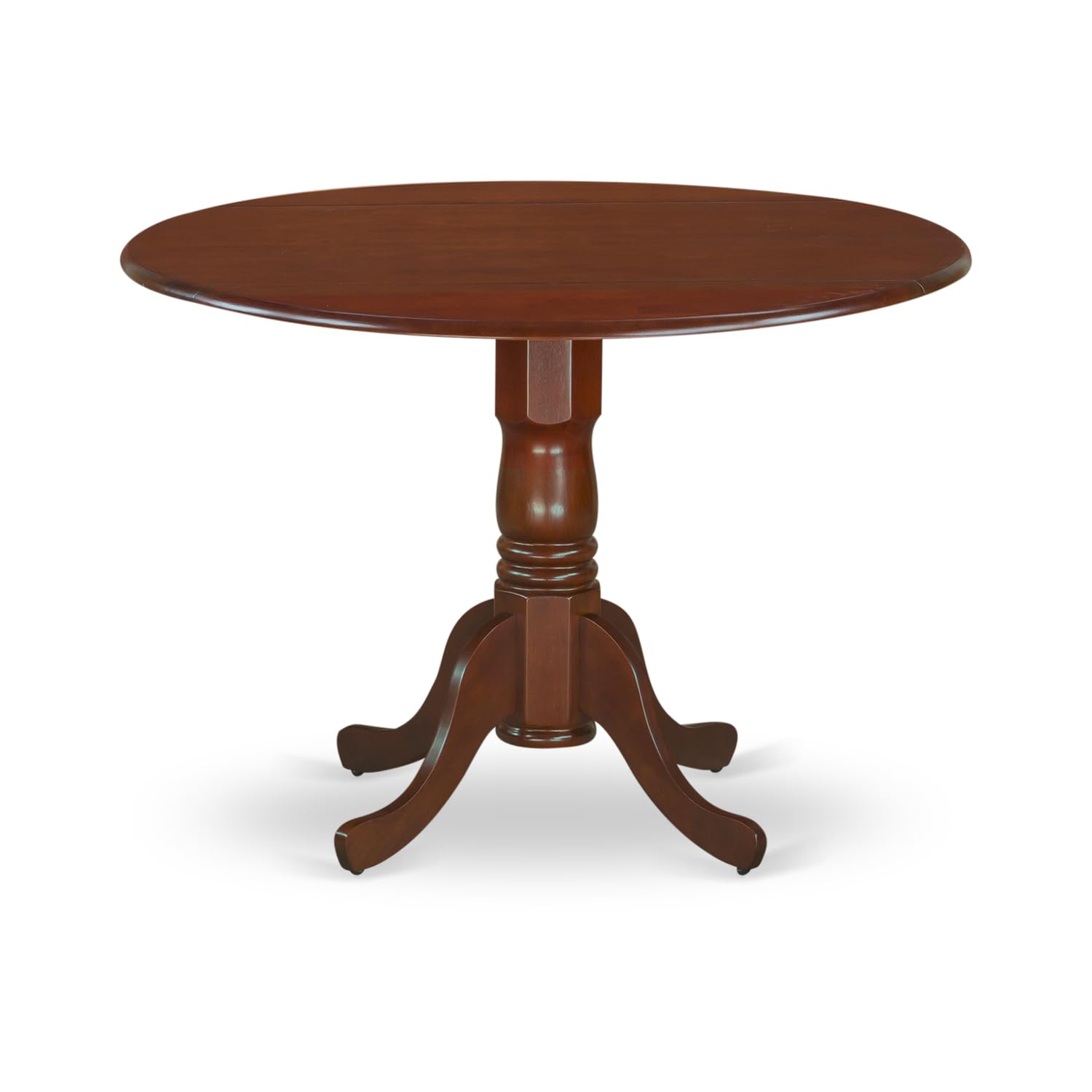 HomeStock Urban Oasis 3Pc Round 42" Dining Room Table with Two 9-Inch Drop Leaves and 2 Parson Chair with Mahogany Leg and Linen Fabric Coffee