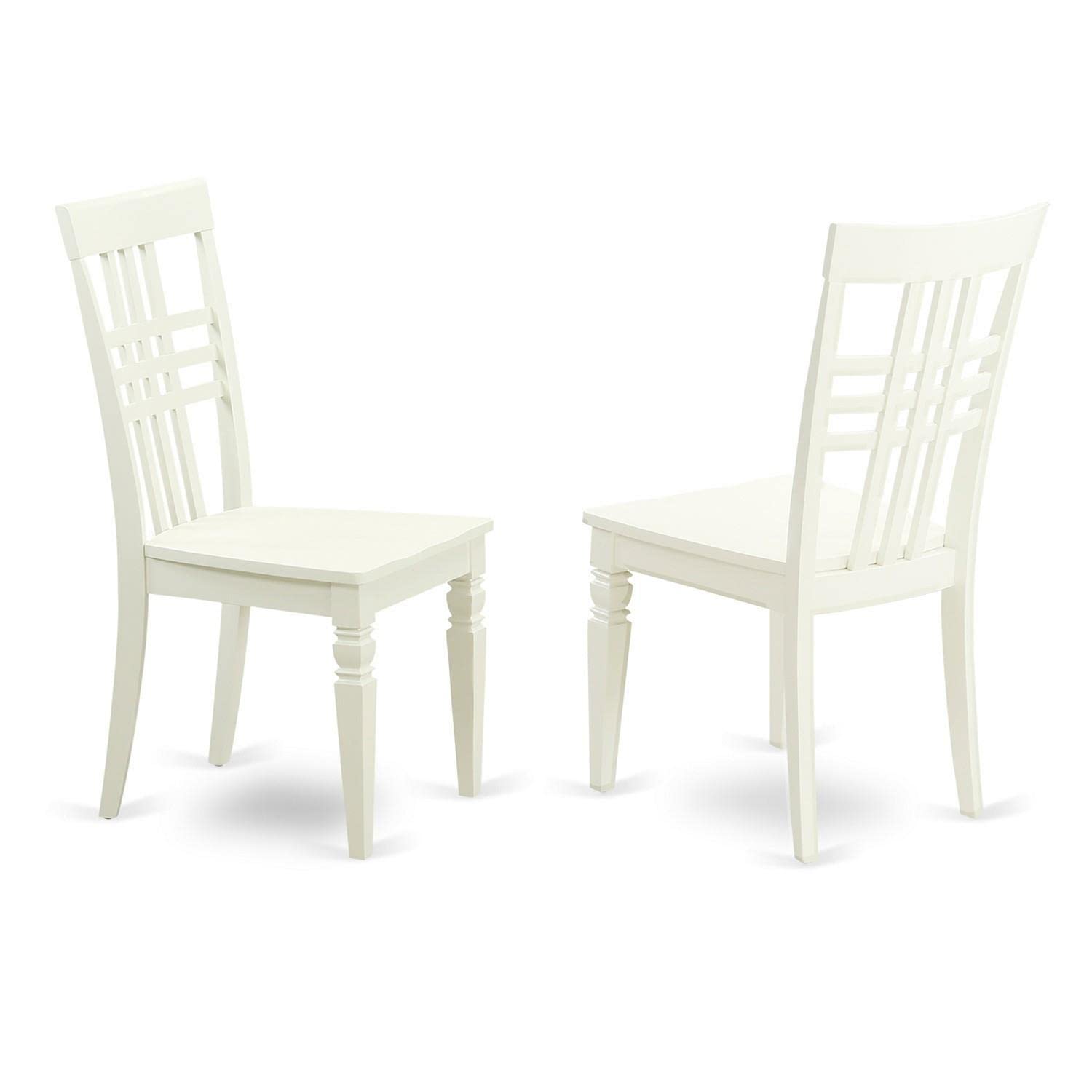 East West Furniture BOLG3-LWH-W 3 Piece Dining Set Contains a Round Kitchen Table and 2 Dining Chairs, 42x42 Inch, Linen White