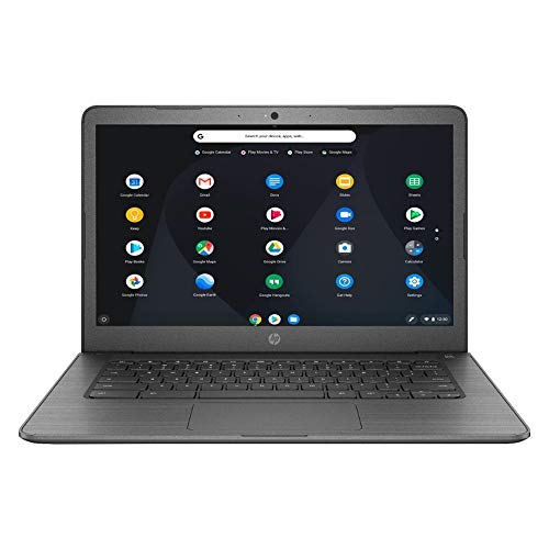 2020 HP 14" HD Display Chromebook, AMD A4-9120C Processor, 4GB RAM, 32GB eMMC, HD Webcam, Bang&Olufsen Audio, AMD Radeon R4 Graphics, Media Card Reader, USB-C, Chrome OS, Gray, 32GB Snow Bell USB Card
