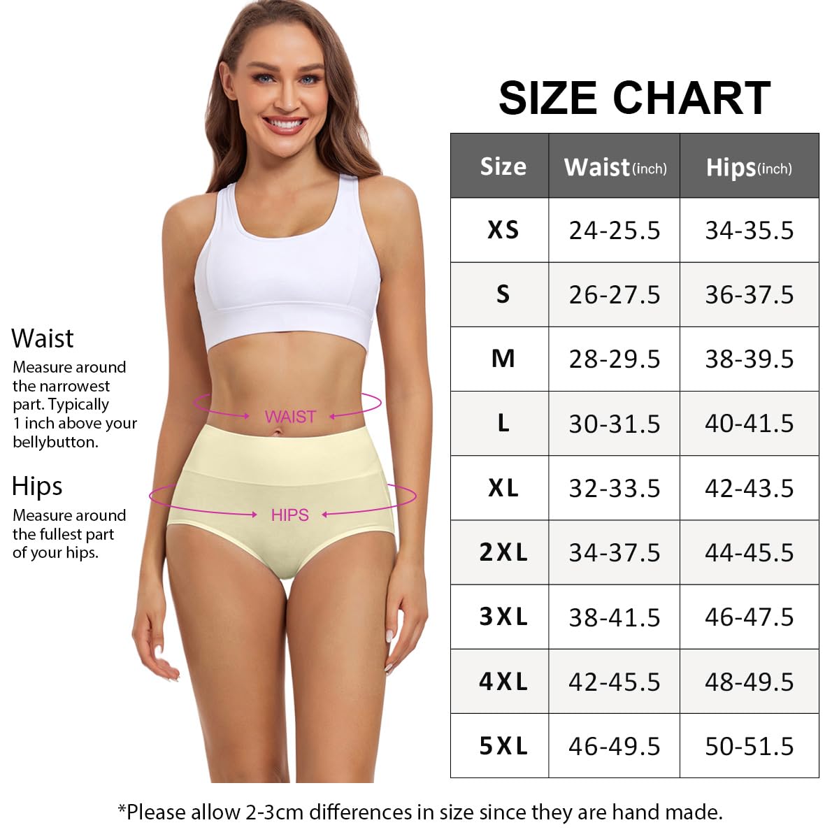 wirarpa 5 Pack Women's Postpartum Underwear High Waisted Ladies Cotton Panties Full Coverage Briefs Assorted Medium