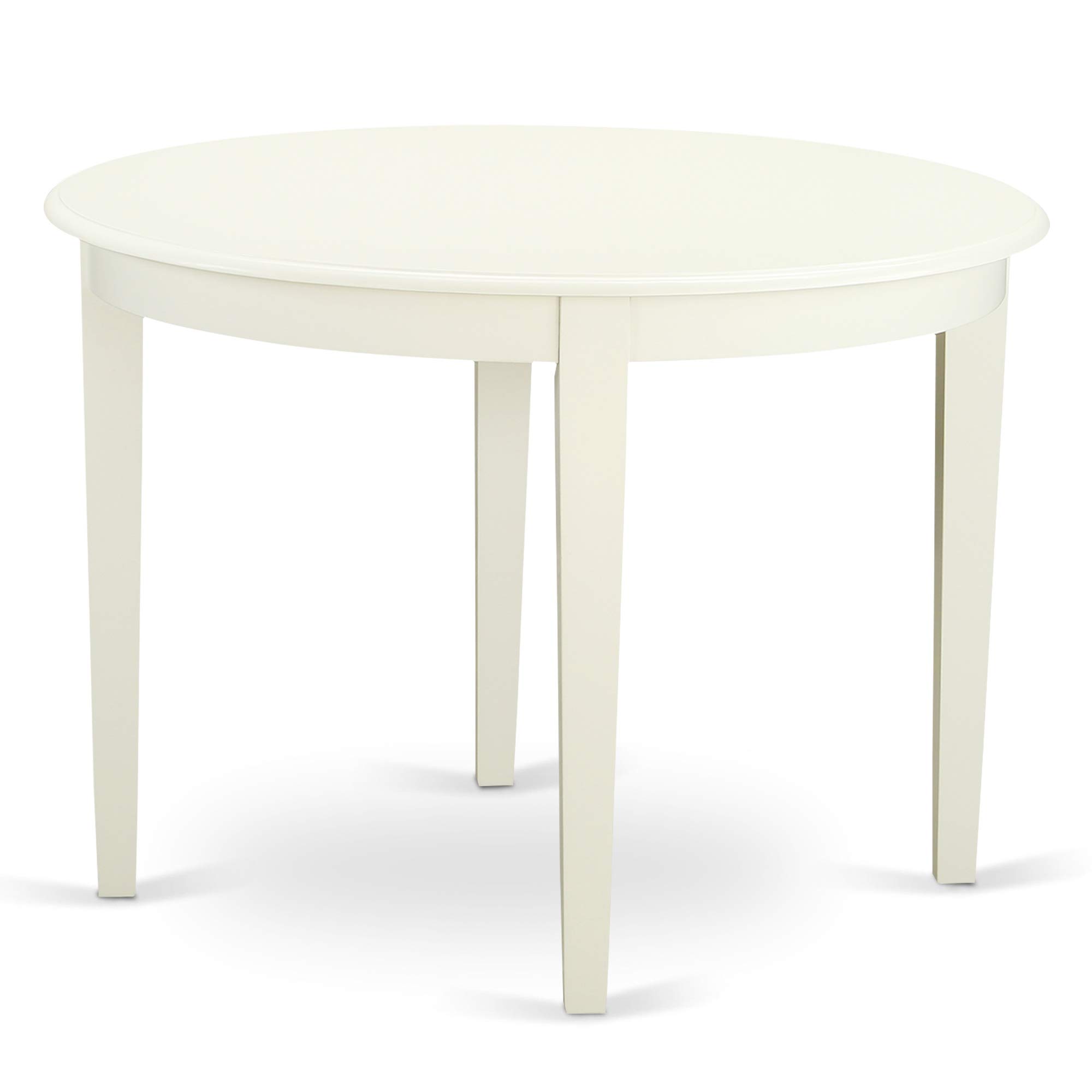 East West Furniture BOLG3-LWH-W 3 Piece Dining Set Contains a Round Kitchen Table and 2 Dining Chairs, 42x42 Inch, Linen White