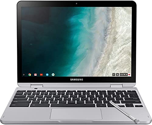 SAMSUNG Premium 2-in-1 Chromebook Plus V2 Laptop Computer, 12.2" FHD Touchscreen, Intel Celeron 3965Y, 4GB RAM, 64GB eMMC, Webcam, USB Type-C, Wi-Fi, Bluetooth, Chrome OS, Silver+JVQ Stylus Pen