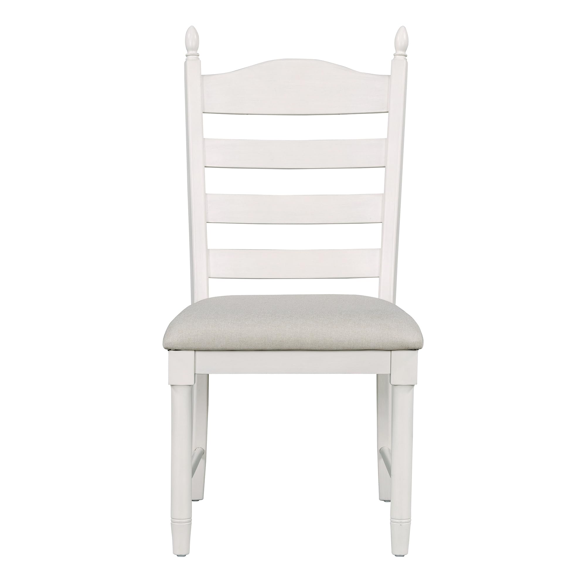 Quarte 5-Piece Retro Round Dining Table Set with Wood Extendable Dining Table and 4 Upholstered Dining Chairs, Compact Table Set for Small Kitchen Room (Off White/Extendable)