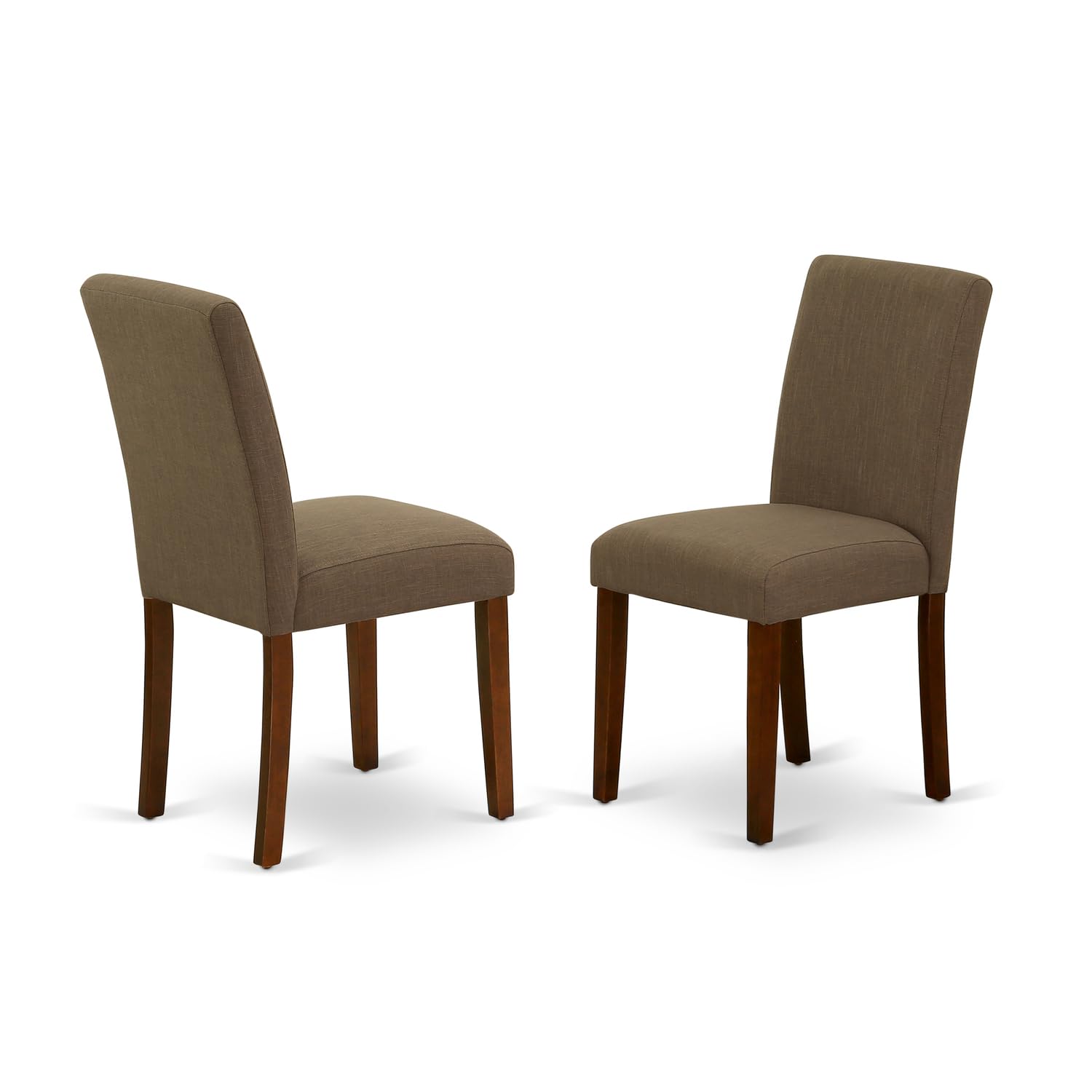 HomeStock Urban Oasis 3Pc Round 42" Dining Room Table with Two 9-Inch Drop Leaves and 2 Parson Chair with Mahogany Leg and Linen Fabric Coffee