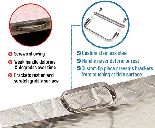 PREMIUM HOME Griddle Cover 36 Inch: for Blackstone Griddle, Blackstone Griddle Cover Accessories, Flat Top Griddle/Grill Cover, Great for Outdoors, use as Tabletop, Diamond Plate Aluminum