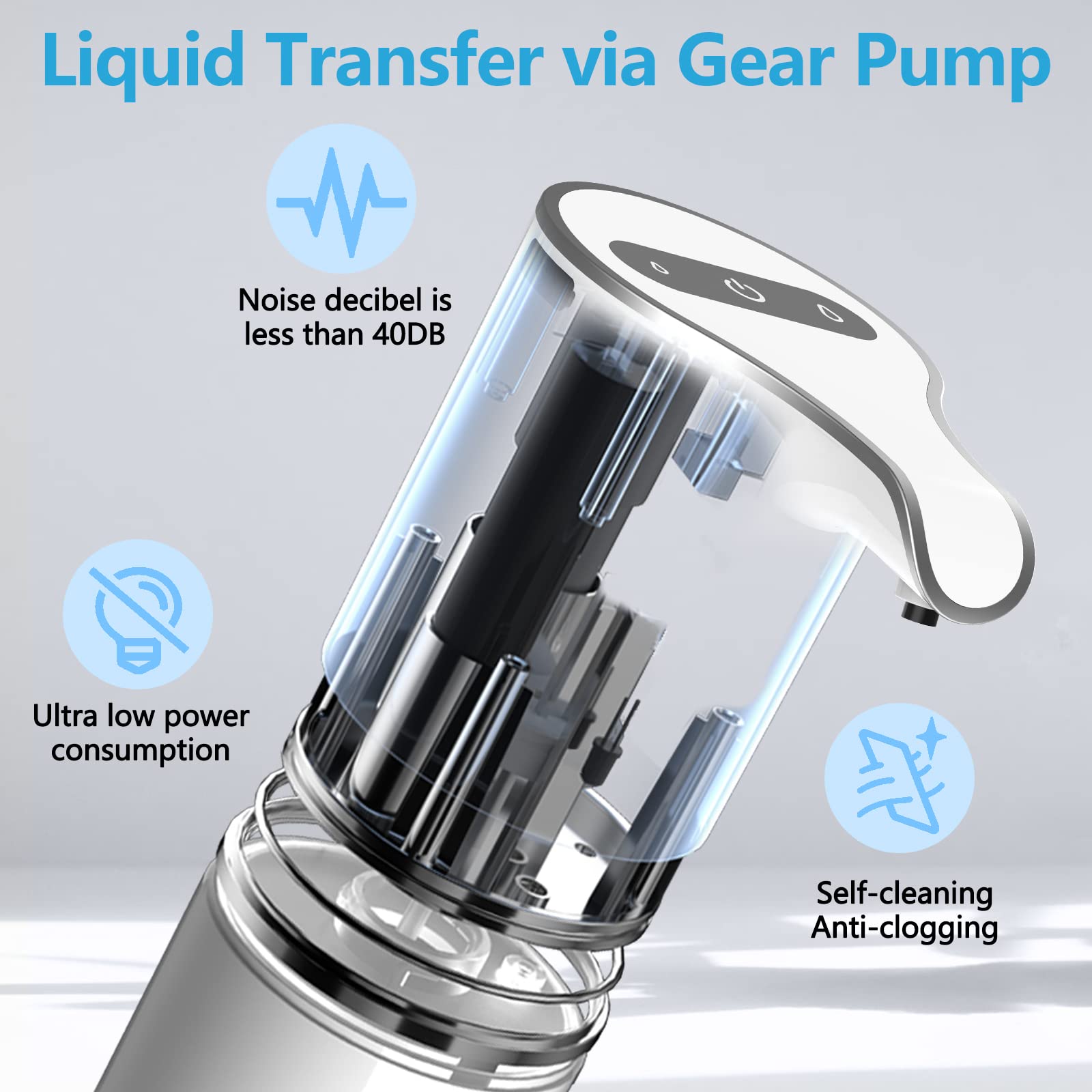 YIKHOM Automatic Liquid Soap Dispenser, 15.37 oz/450mL Soap Dispenser, Touchless Hand Sanitizer Dispenser Electric, Motion Sensor Waterproof Pump for Bathroom Kitchen Dish Soap, USB C Rechargeable