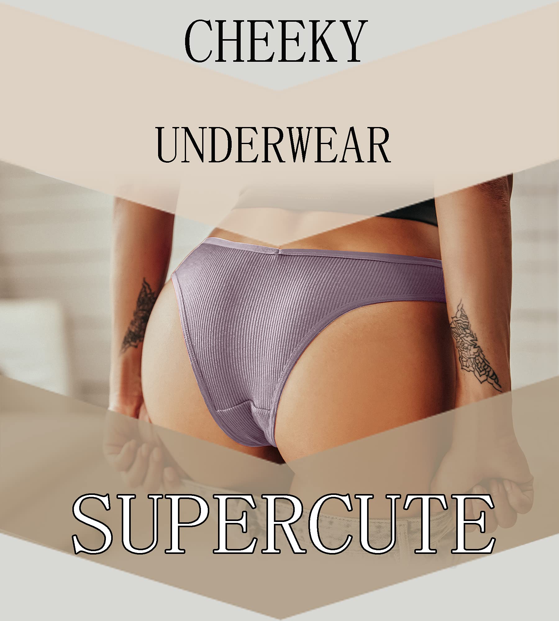 FINETOO 10 Pack Womens Cotton Underwear Sexy Stretch Bikini Panties Low Rise Hipster Ladies Soft V-Waist Cheeky(L)
