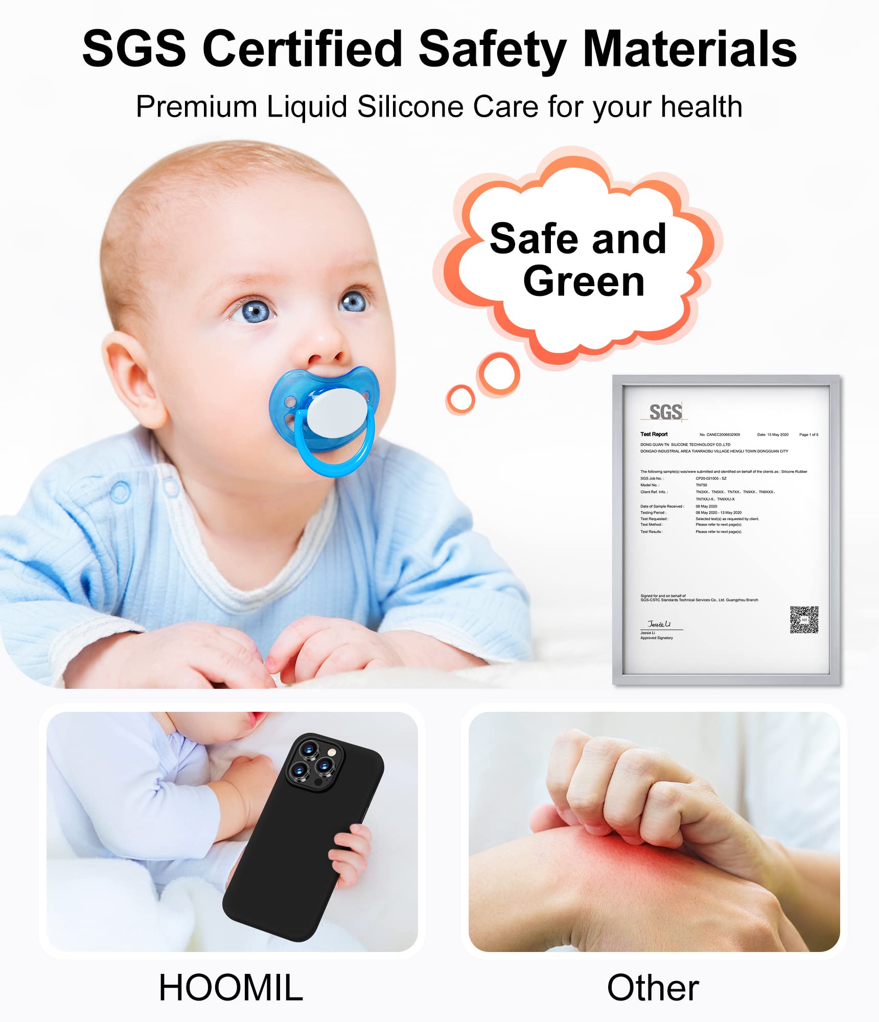 HOOMIL Silicone Case for iPhone 14 Pro 6.1-Inch, Skin-Friendly Soft Touch Cover, Anti-Scratch Microfiber Lining, Black