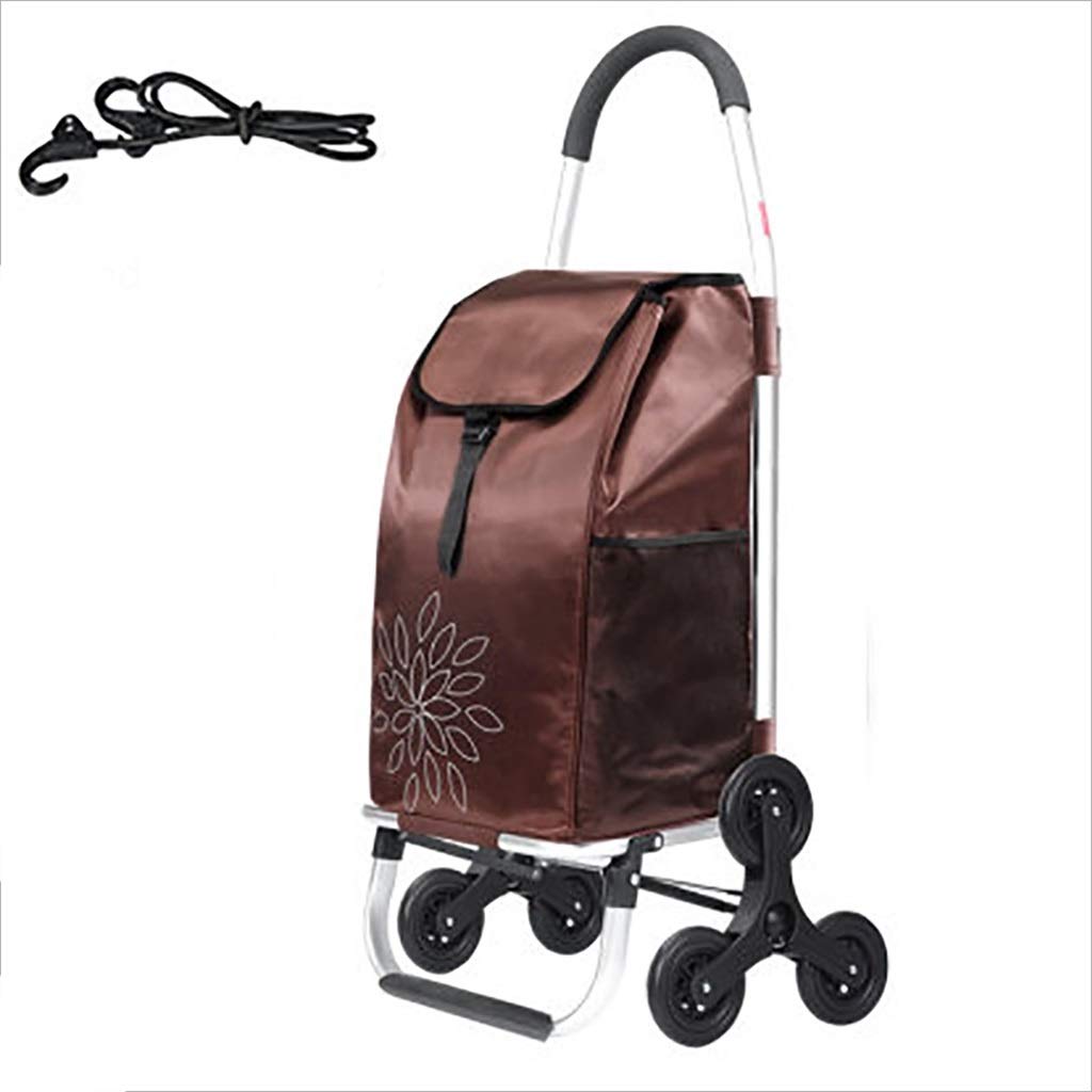 SH-gwtc Shopping Trolley,Foldable Shopping Cart 6 Wheels Climbing Trolly/Aluminum Alloy/Waterproof Shopping Bag/Collapsible Push Pull Carts 48L (Color : C)