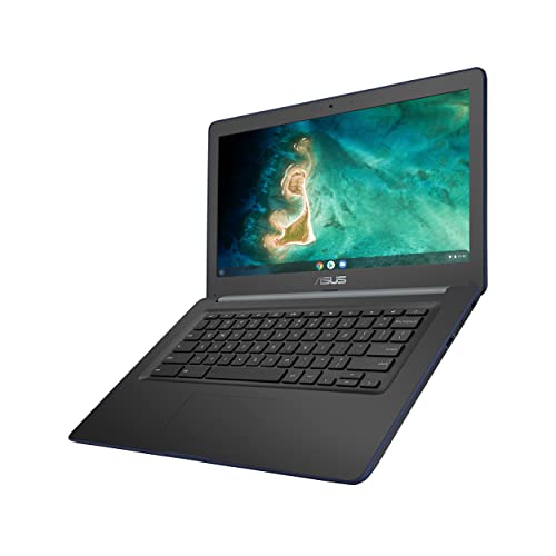 ASUS Chromebook C403 Rugged & Spill Resistant Laptop, 14.0" HD, Intel Celeron N3350 Processor, 4GB RAM, 32GB eMMC 810G Durability, Dark Blue, Chrome OS, C403NA-WS42-BL (Renewed)