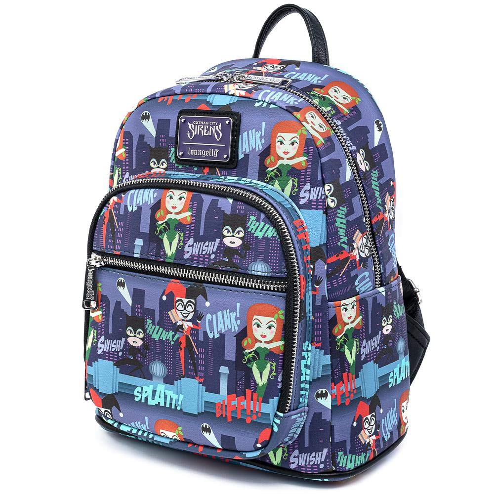 Loungefly x DC Comics Gotham City Sirens Allover Print Mini Backpack