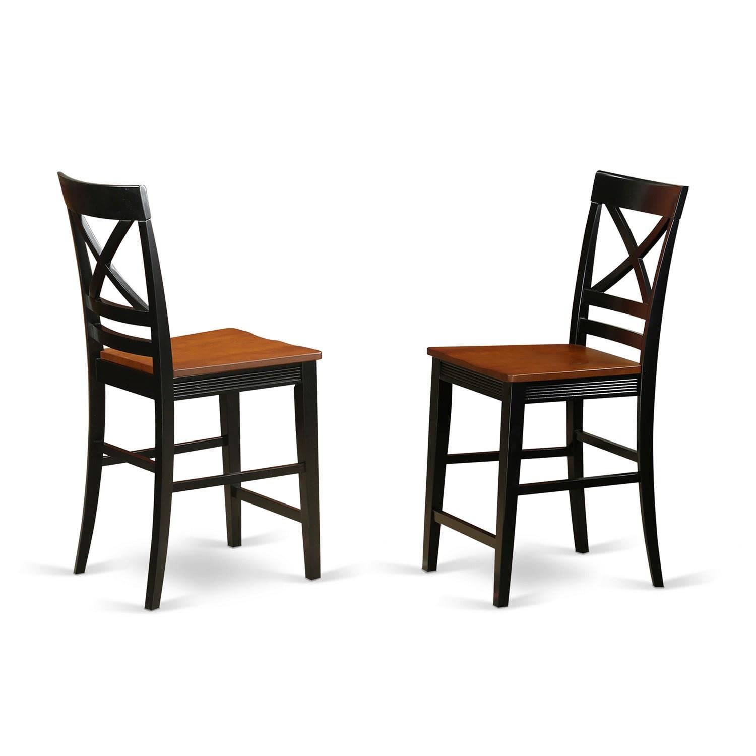 East West Furniture TRQU5-BLK-W 5 Piece Kitchen Counter Set Includes a Round Dining Room Table and 4 Dining Chairs, 42x42 Inch, Black & Cherry