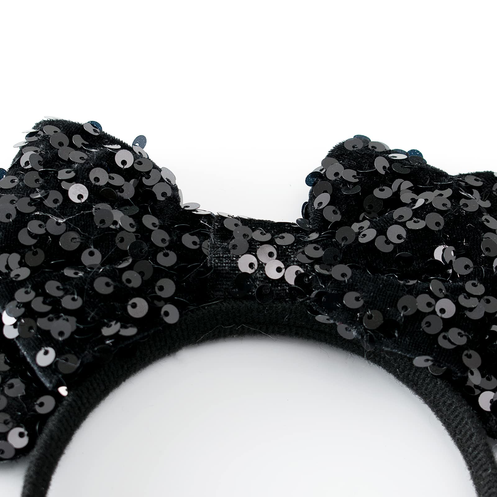 KARETT Mouse Ears Bow Headbands, Sparkle Mouse Ears Headband Glitter Hair Band for Party Princess Decoration Cosplay Costume