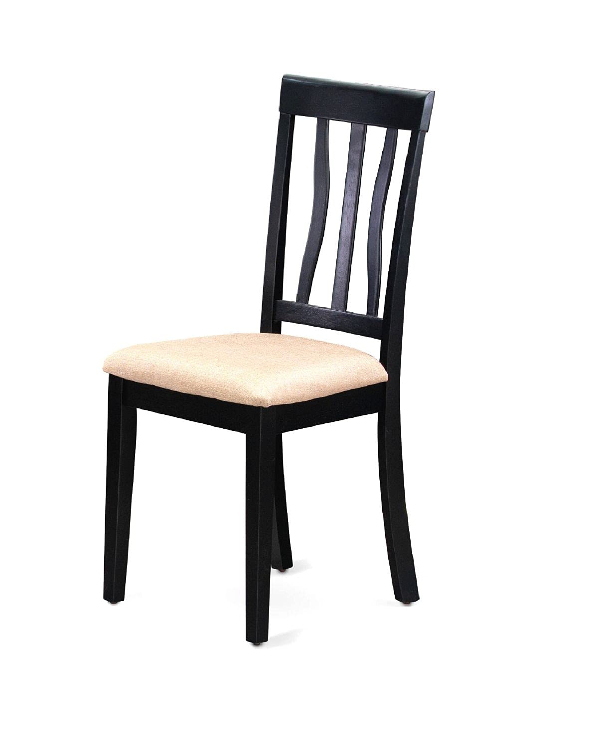 East West Furniture DLAN3-BCH-C 3 Piece Dining Room Table Set Contains a Round Kitchen Table with Dropleaf and 2 Linen Fabric Upholstered Dining Chairs, 42x42 Inch, Black & Cherry