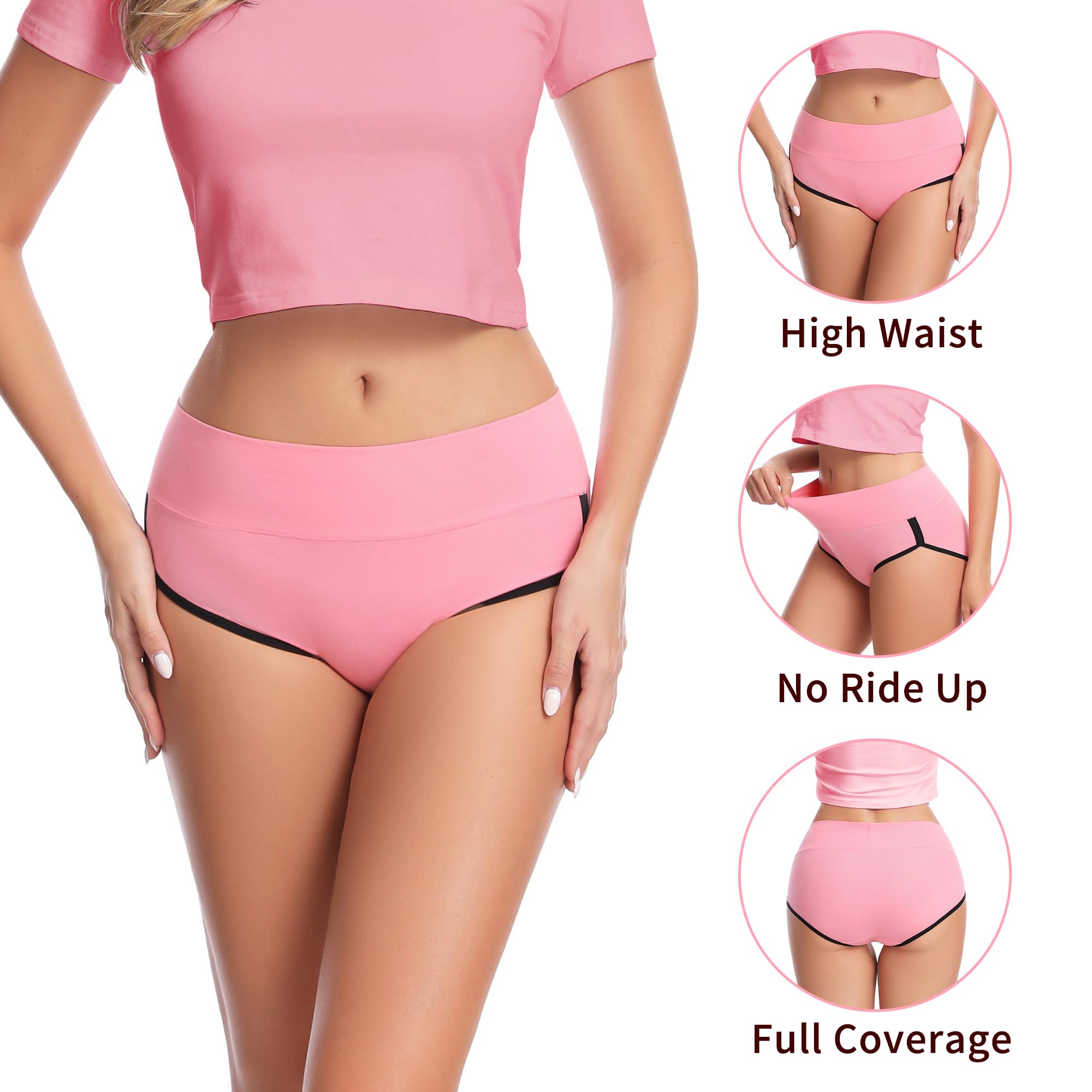 CAILECOTTON Womens Underwear Cotton Briefs for Women Plus Size Panties for Women Pack 2/5