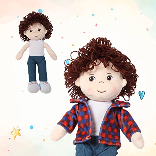 Linzy Toys, 14'' Ethnic Soft Plush Rag Doll, Embroidered FACE, Educational Doll, Muñecos de trapo para niño oh niña (81000)