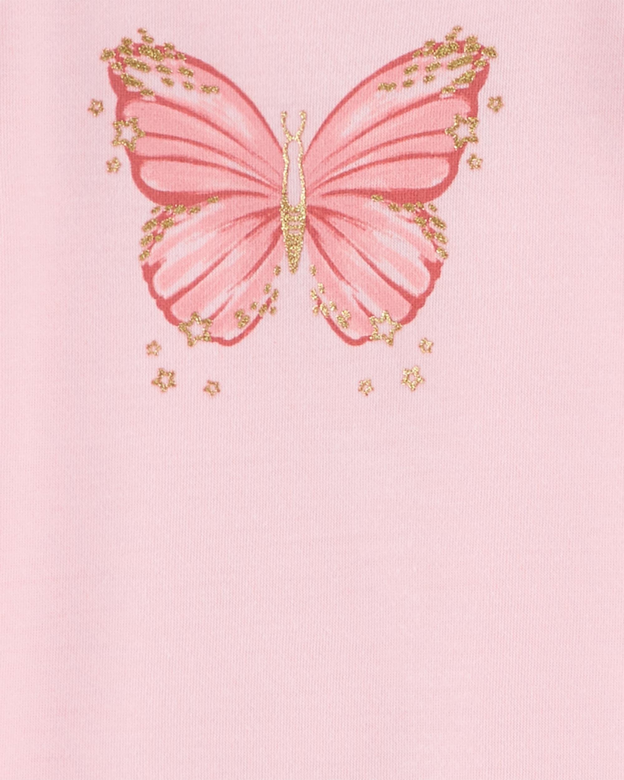 Carter's Girls' 2 Pk Gown Poly (Butterfly/Pink, 4-5)