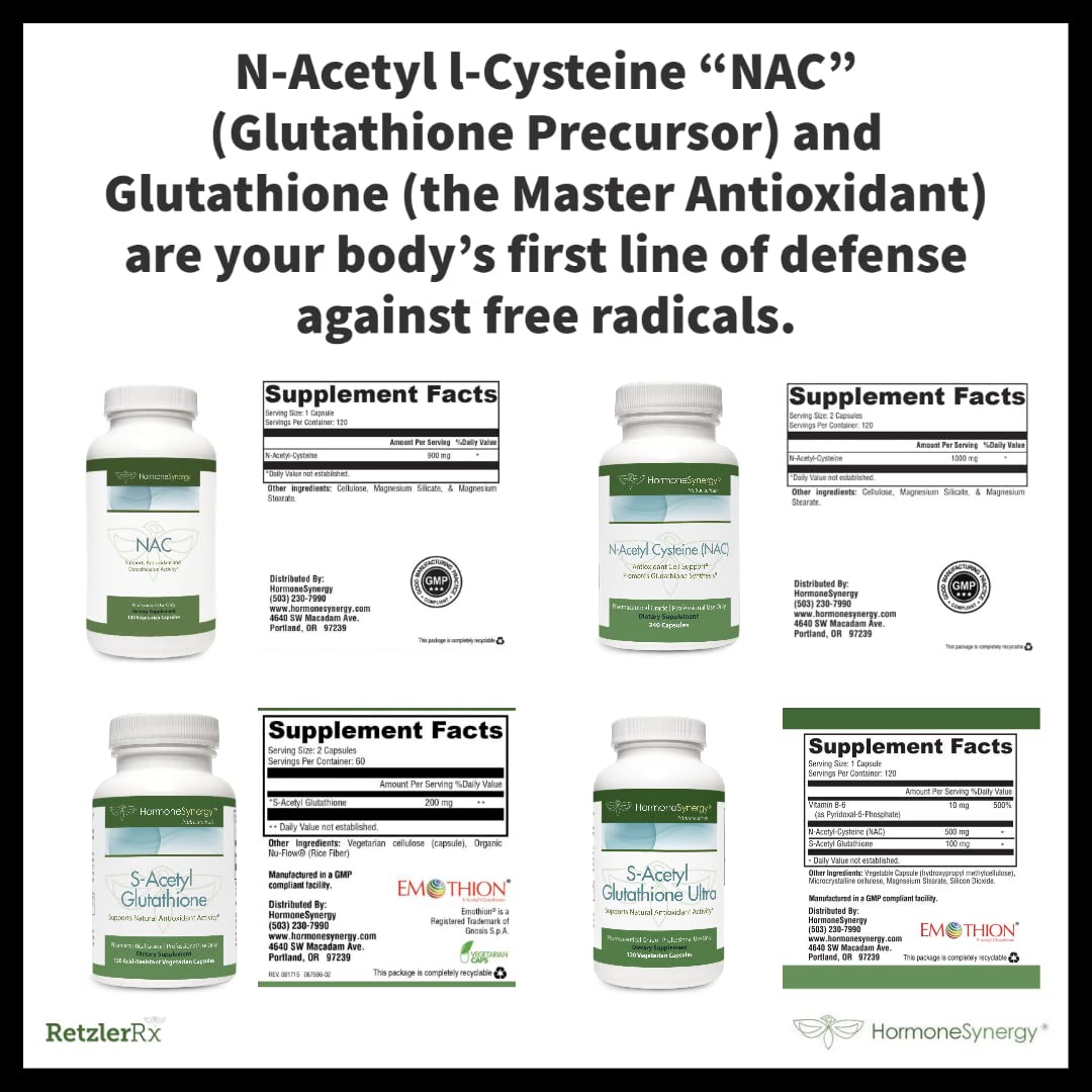 HormoneSynergy NAC N-Acetyl Cysteine 1000 mg (2 Capsules)