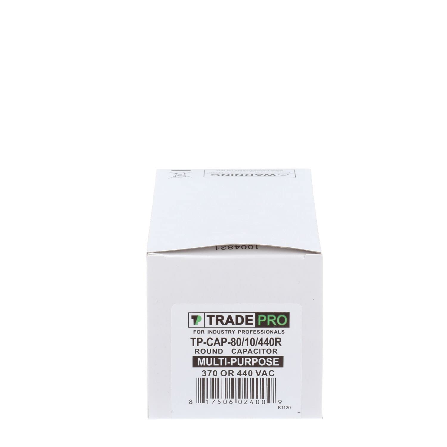 TRADEPRO (TP-CAP-80/10/440R) 80+10 MFD (Microfarads) 440 Volt Round Dual Run Capacitor | 60,000 Hour Operating Life, Aluminum Composition, -40°F to 158°F (-40°C to 70°C) Temperature Range