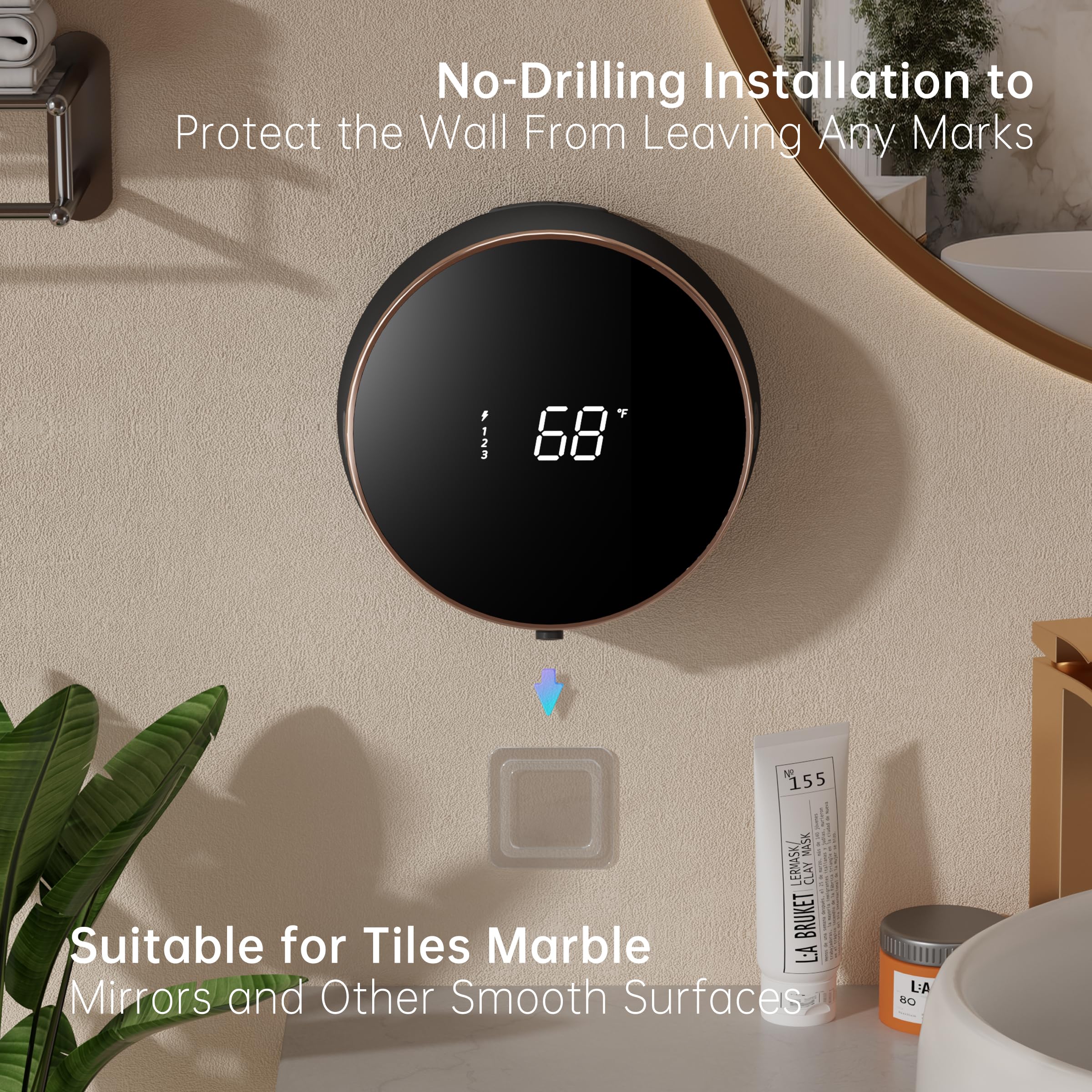 Automatic Foaming Soap Dispenser Wall Mounted- Rechargeable Foaming Hand Soap Dispenser Touchless-Smart Electric Auto Foam Soap Dispenser Wall Mount Foaming Soap Dispenser for Bathroom and Kitchen