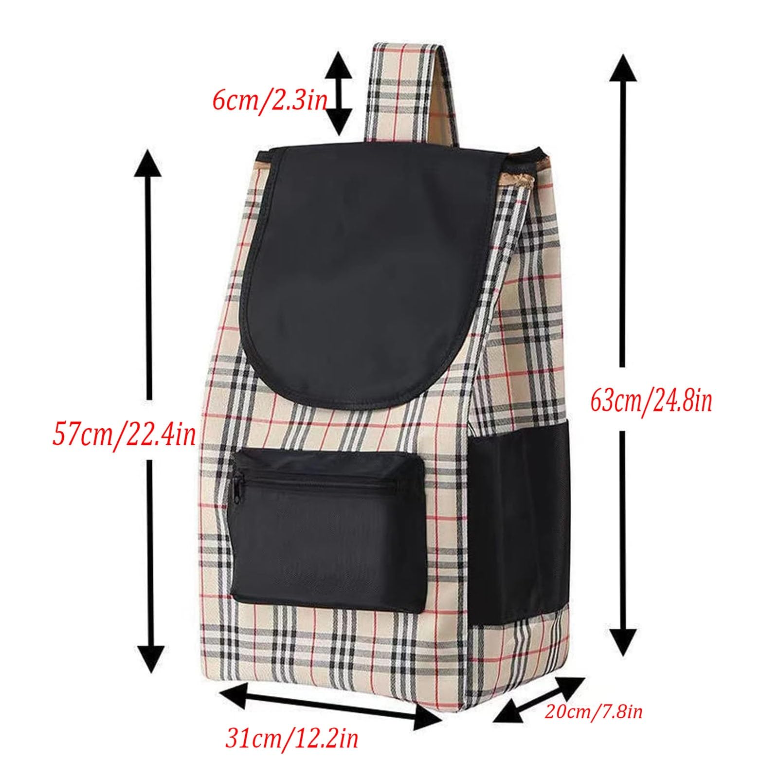 JIAHESHYP Shopping Cart Replacement Bag, Trolley Waterproof Spare Bag, Portable, Oxford Cloth, Black