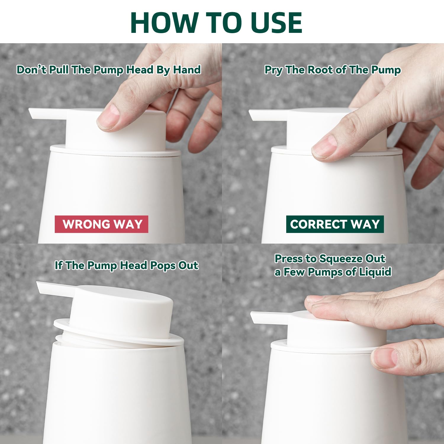 AZMOYAC Foaming Hand Soap Dispenser - White Ceramic Foam Soap Dispenser for Bathroom, Face Wash Dispenser Lotion Bottle with Foaming Pump, 12 Oz Refillable Dish Soap Dispenser for Kitchen