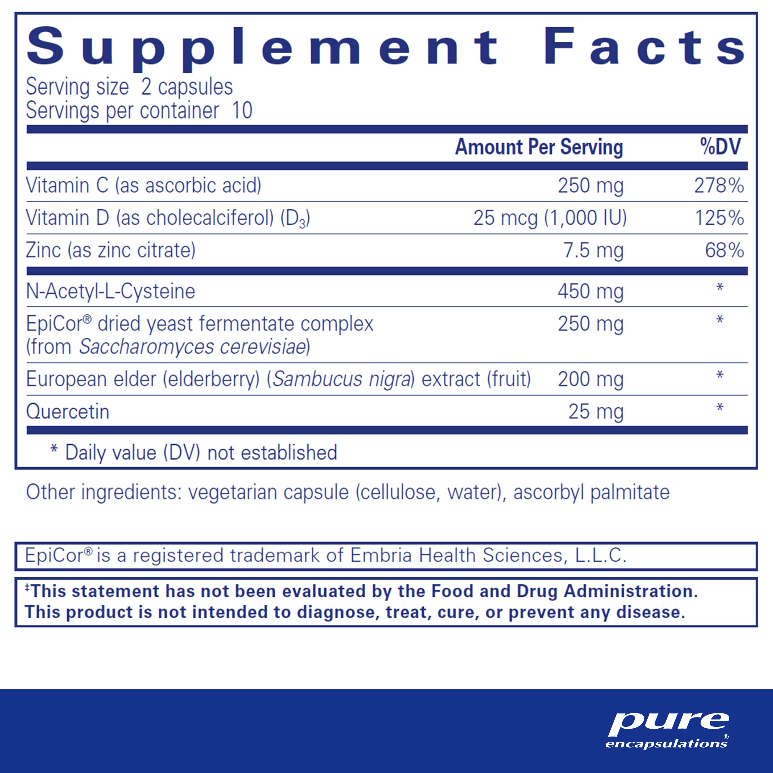 Pure Encapsulations PureDefense with NAC | Enhances First-Line Immune Defense and Upper Respiratory Health | 20 Capsules