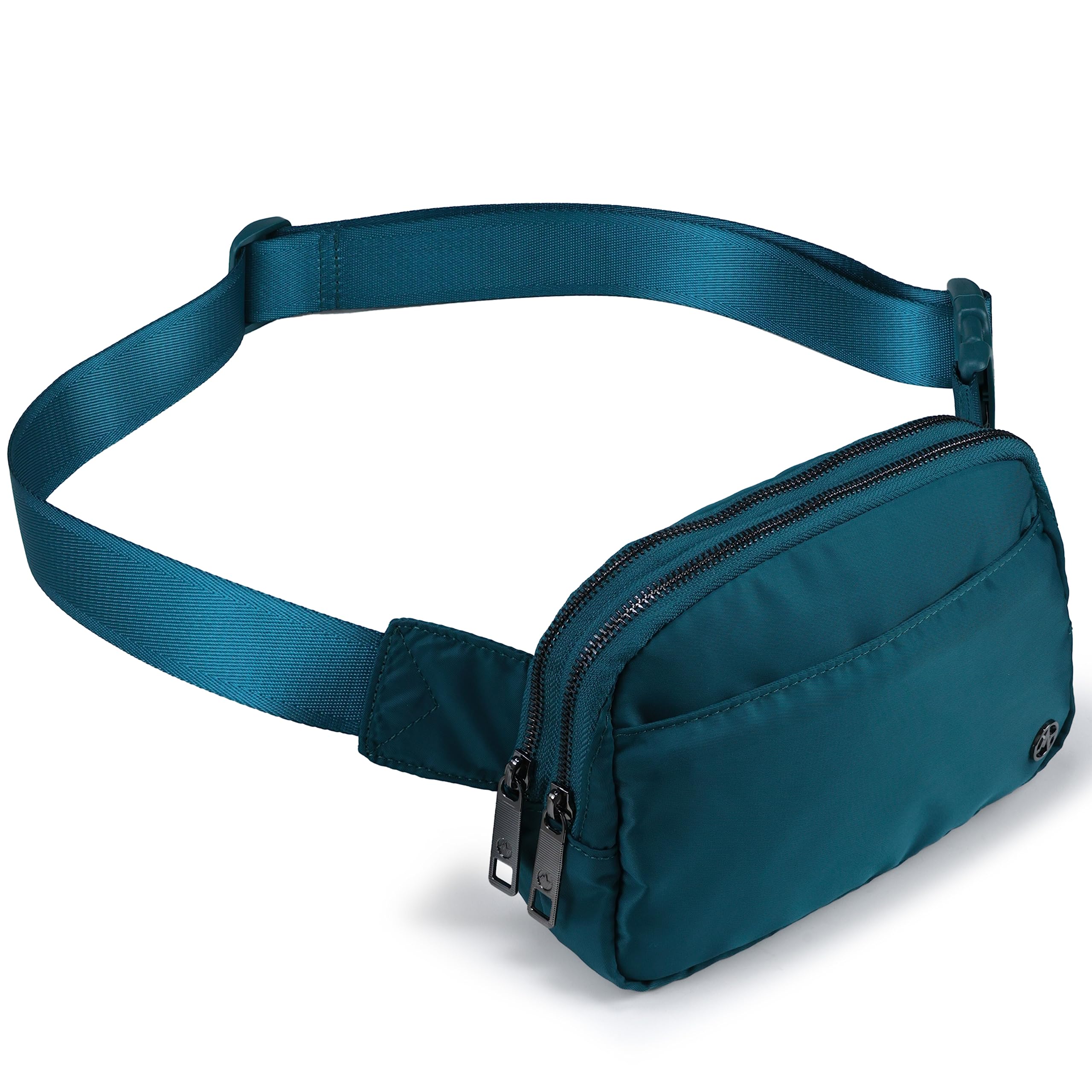 Pander Everywhere Belt Bag for Women, 5 Zipper Pockets Nylon Crossbody Fanny Pack Purse (Teal Blue)