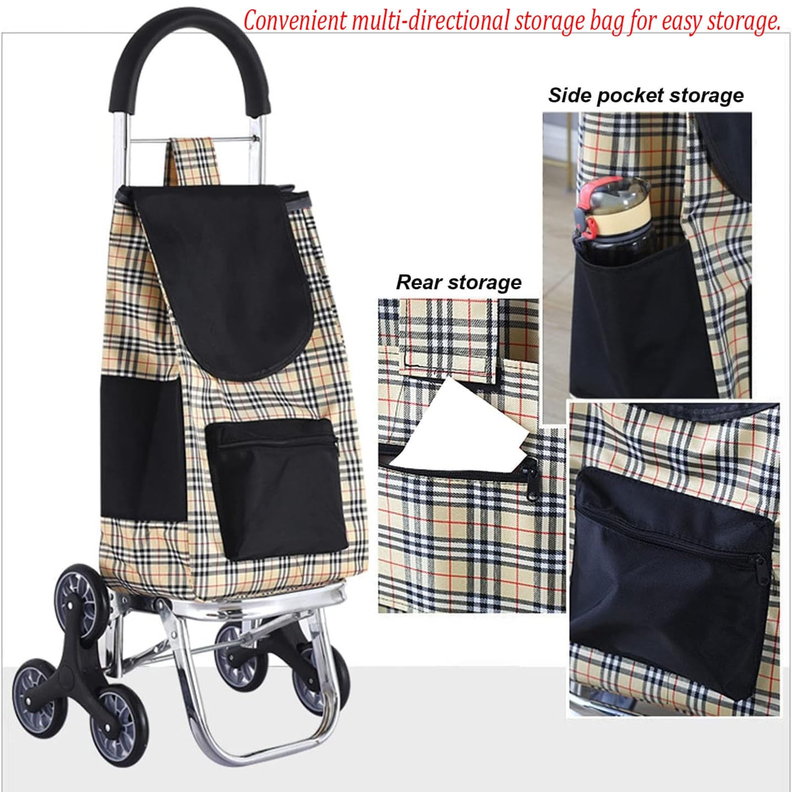JIAHESHYP Shopping Cart Replacement Bag, Trolley Waterproof Spare Bag, Portable, Oxford Cloth, Black