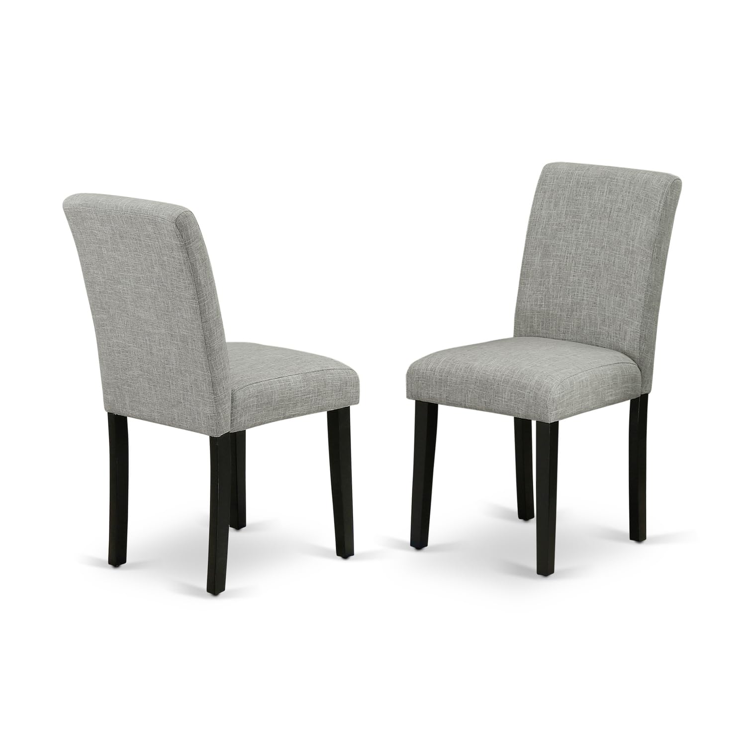 HomeStock Tuscan Temptations 3Pc Round 42" Dining Room Table and Two Parson Chair with Black Leg and Linen Fabric Shitake