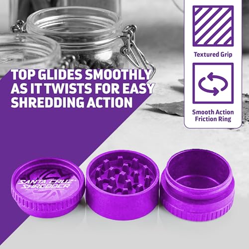 Santa Cruz Shredder Herb and Spice Grinder Made in USA (Purple)