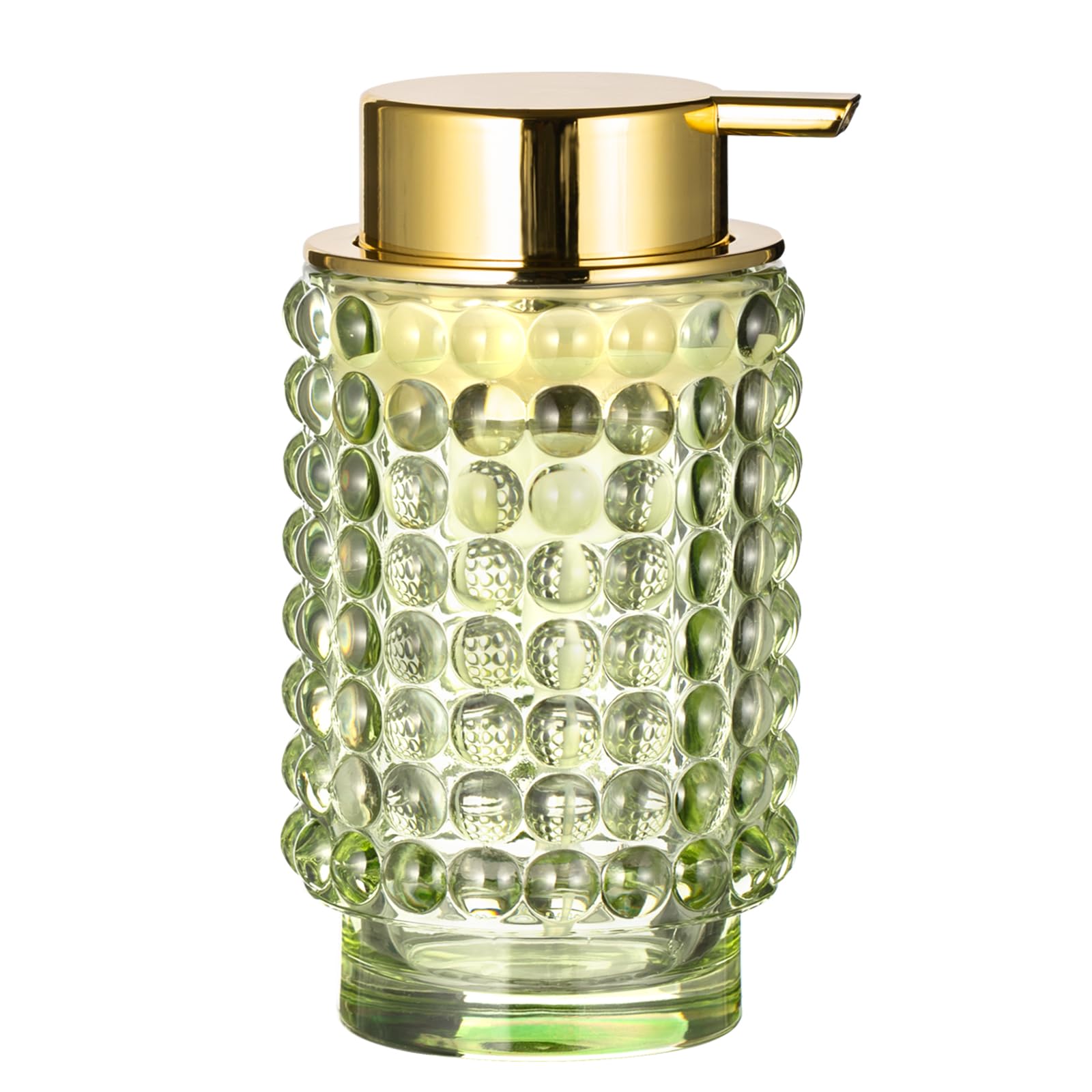 LEICURACE Glass Foaming Hand Soap Dispenser Foaming Soap Dispenser for Bathroom Decor Soap Dispenser with Pump（Foam Type/Green）