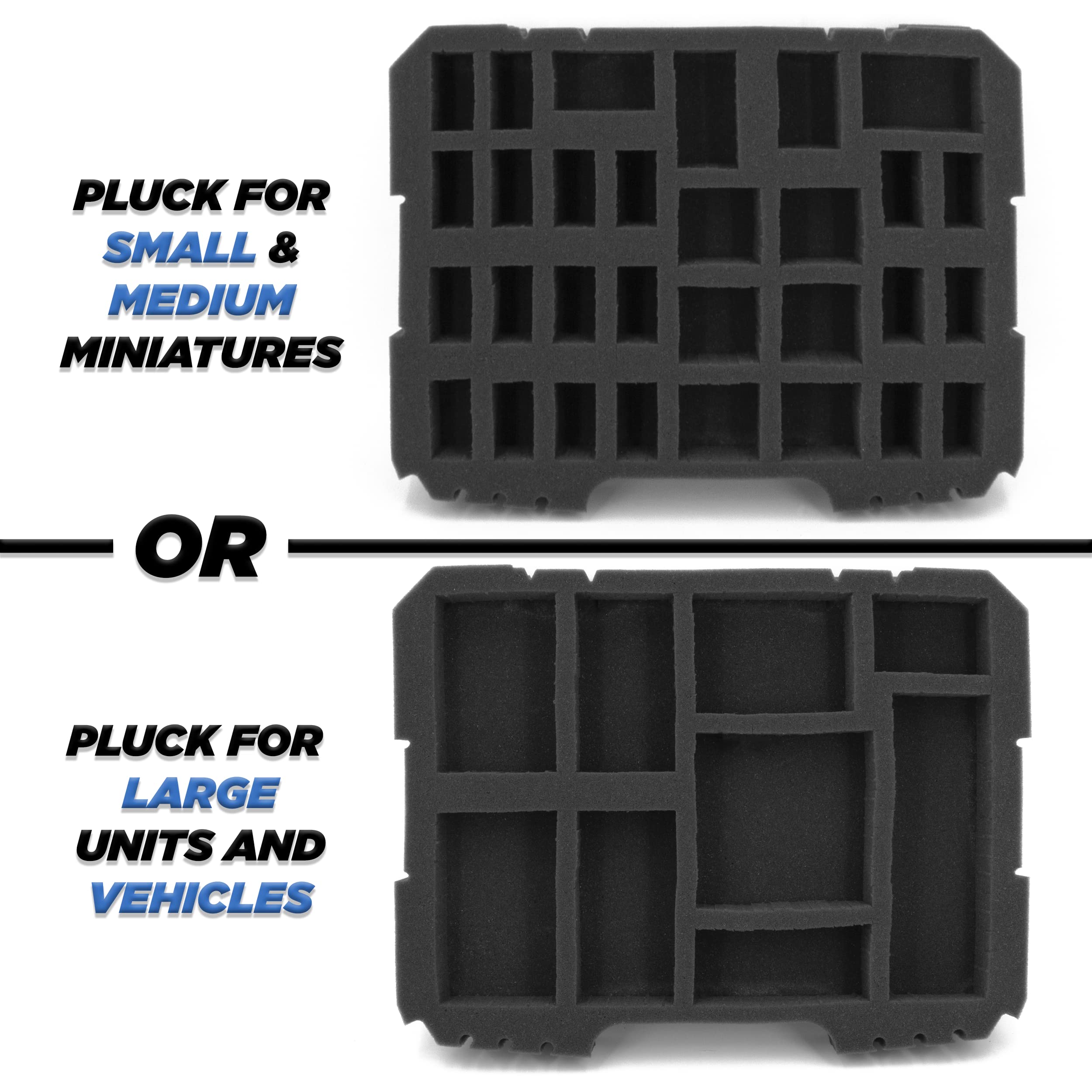 CASEMATIX Miniature Storage Hard Shell Figure Case - Dual Layer Customizable Foam Case for Standard Miniatures, Large Units and Vehicles, Compatible with Warhammer 40k, DND & More!