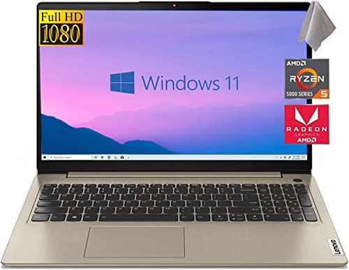 Lenovo 2022 Newest IdeaPad 3 Laptop, 15.6" FHD Display, AMD Ryzen 5 5500U, 8GB DDR4 RAM, 256GB SSD, AMD Radeon 7 Graphics, Webcam, WiFi, HDMI, Windows 11 Home with JAWFOAL