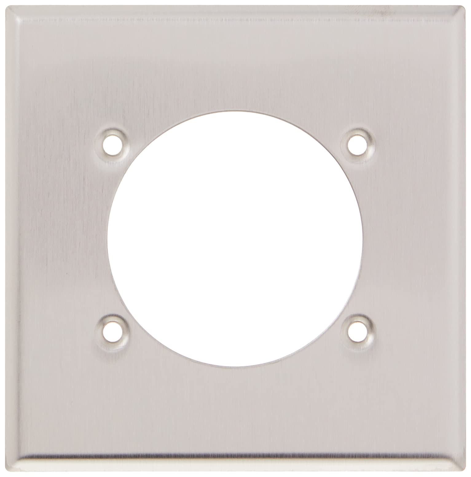 Leviton S701-40 2-Gang Power Receptacle Wallplate, Flush Mount, Standard Size, Device Mount, 302 Stainless Steel